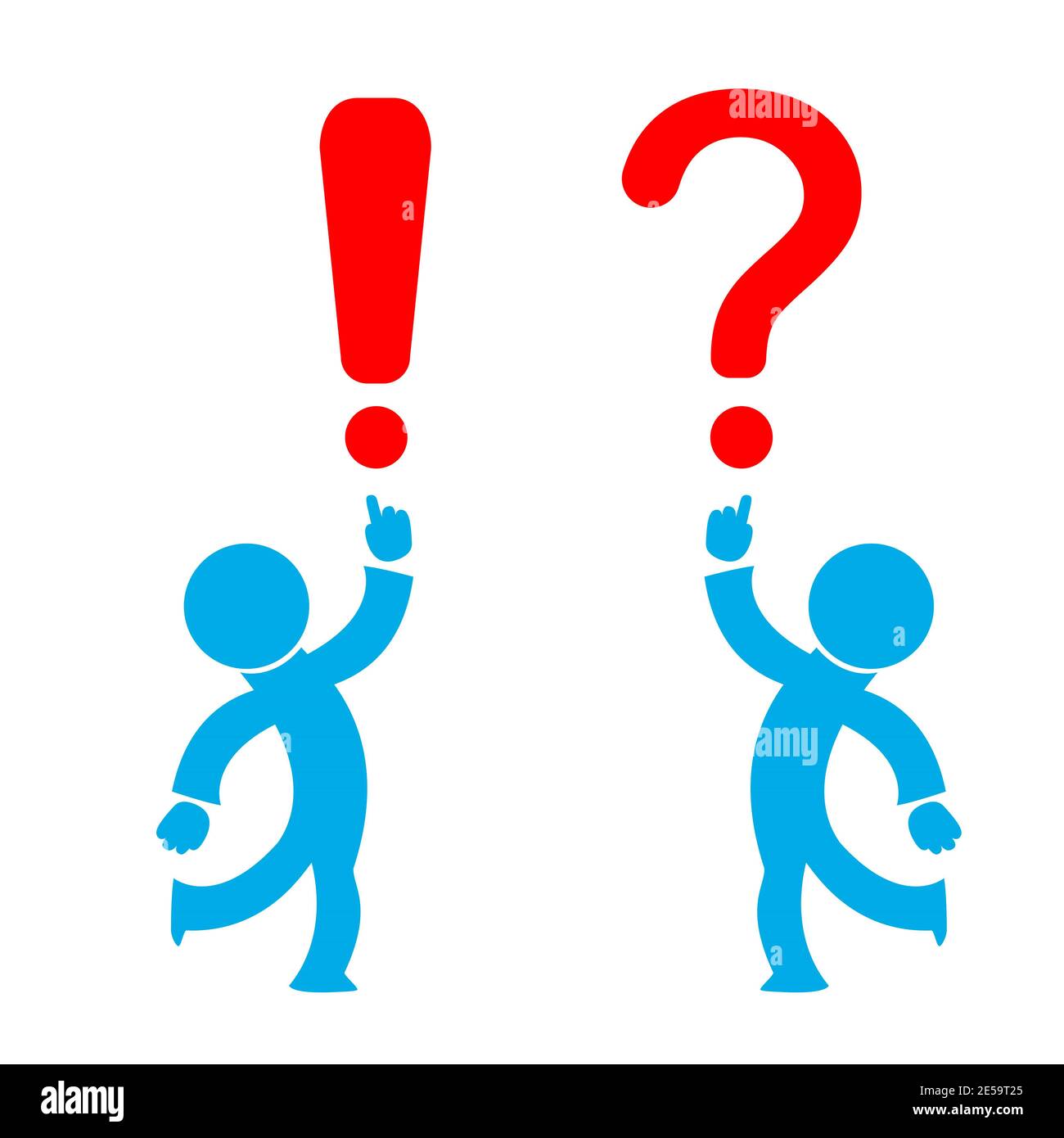 Illustration of Two Symbols with Exclamation and Question Marks on a ...