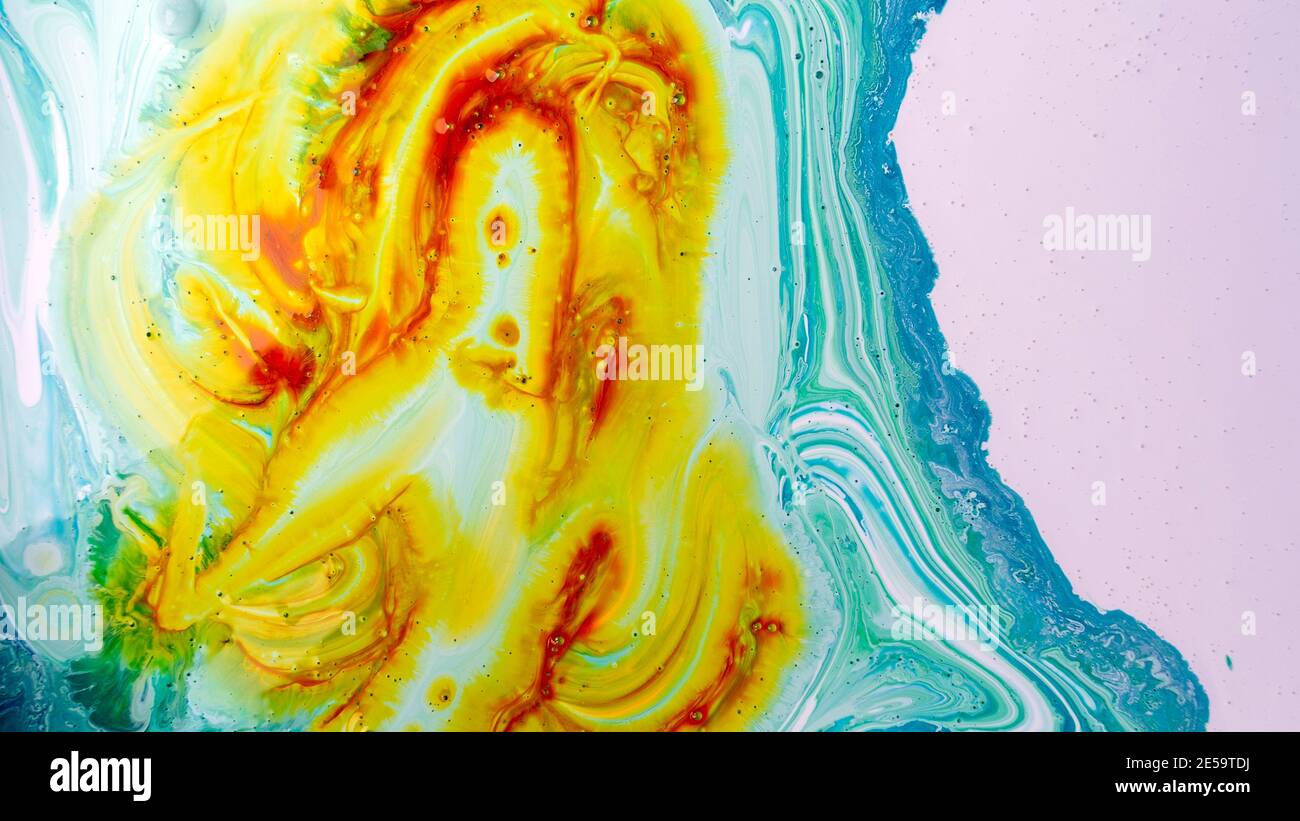 The colors of the aqueous ink are translucent. Abstract multicolored ...