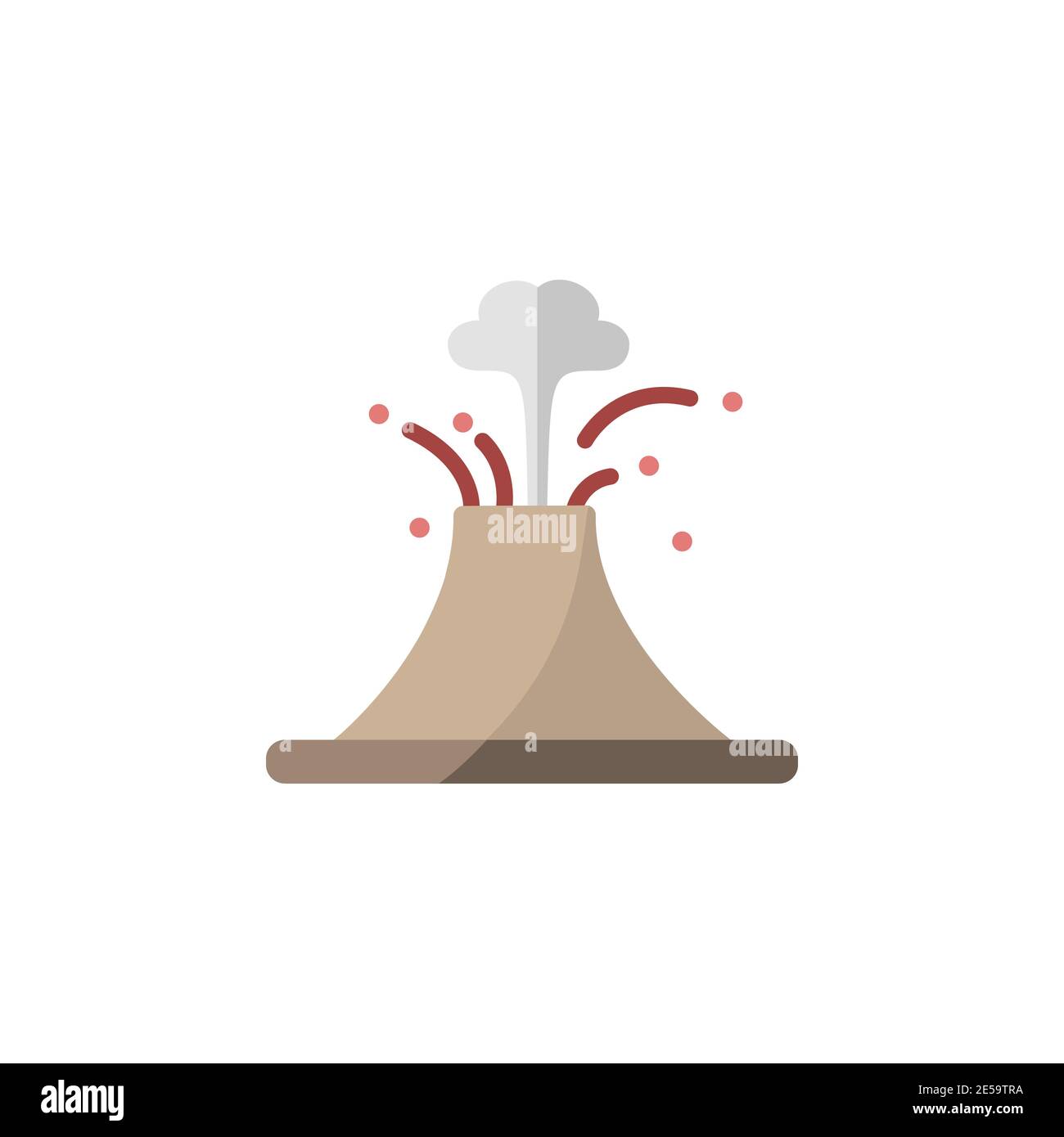 Volcano. Flat color icon. Isolated weather vector illustration Stock ...
