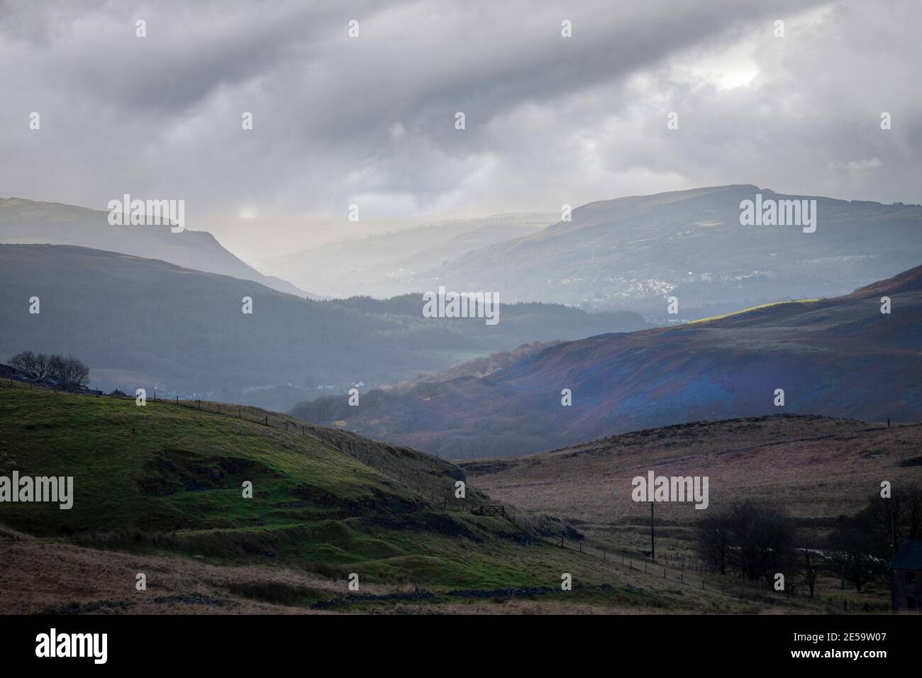 A valley view in South Wales Stock Photo - Alamy