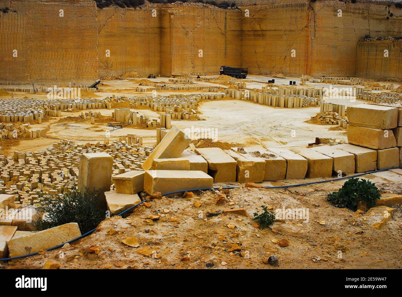 Architecture of Maltese islands is made from sand stone blocks Stock ...