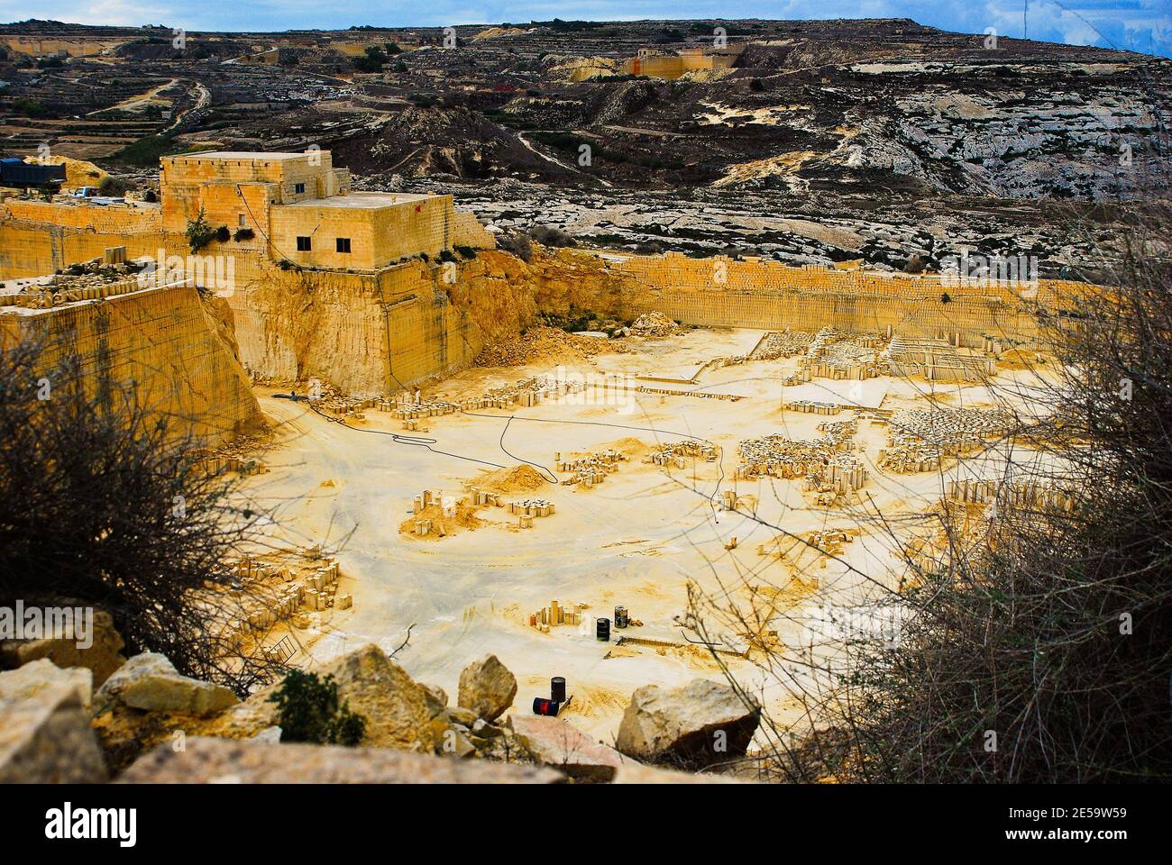 The biggest sand stone quarry in Maltese Island where are extrated big ...