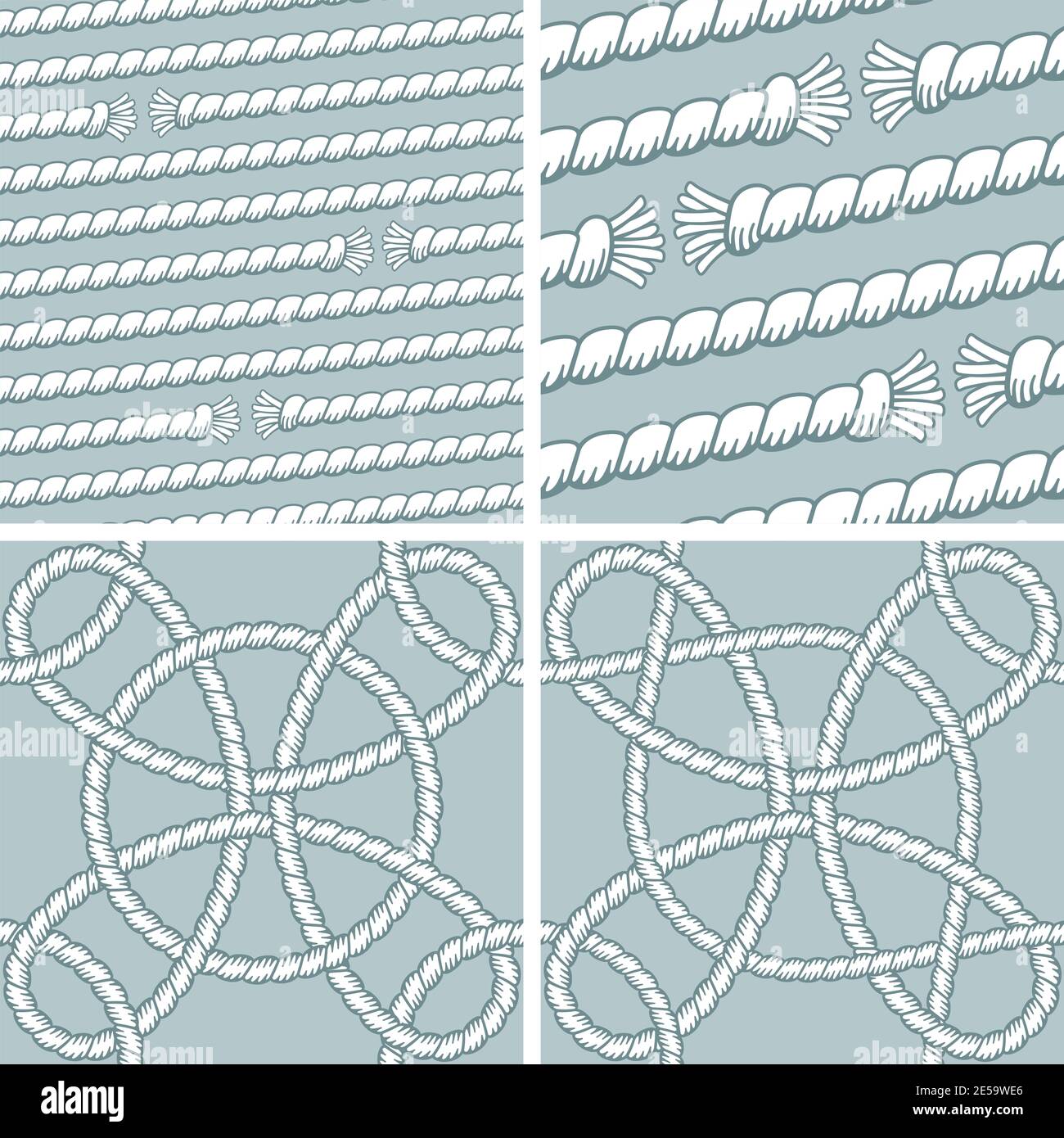 Four different versions of seamless pattern vectors made with nautical ...