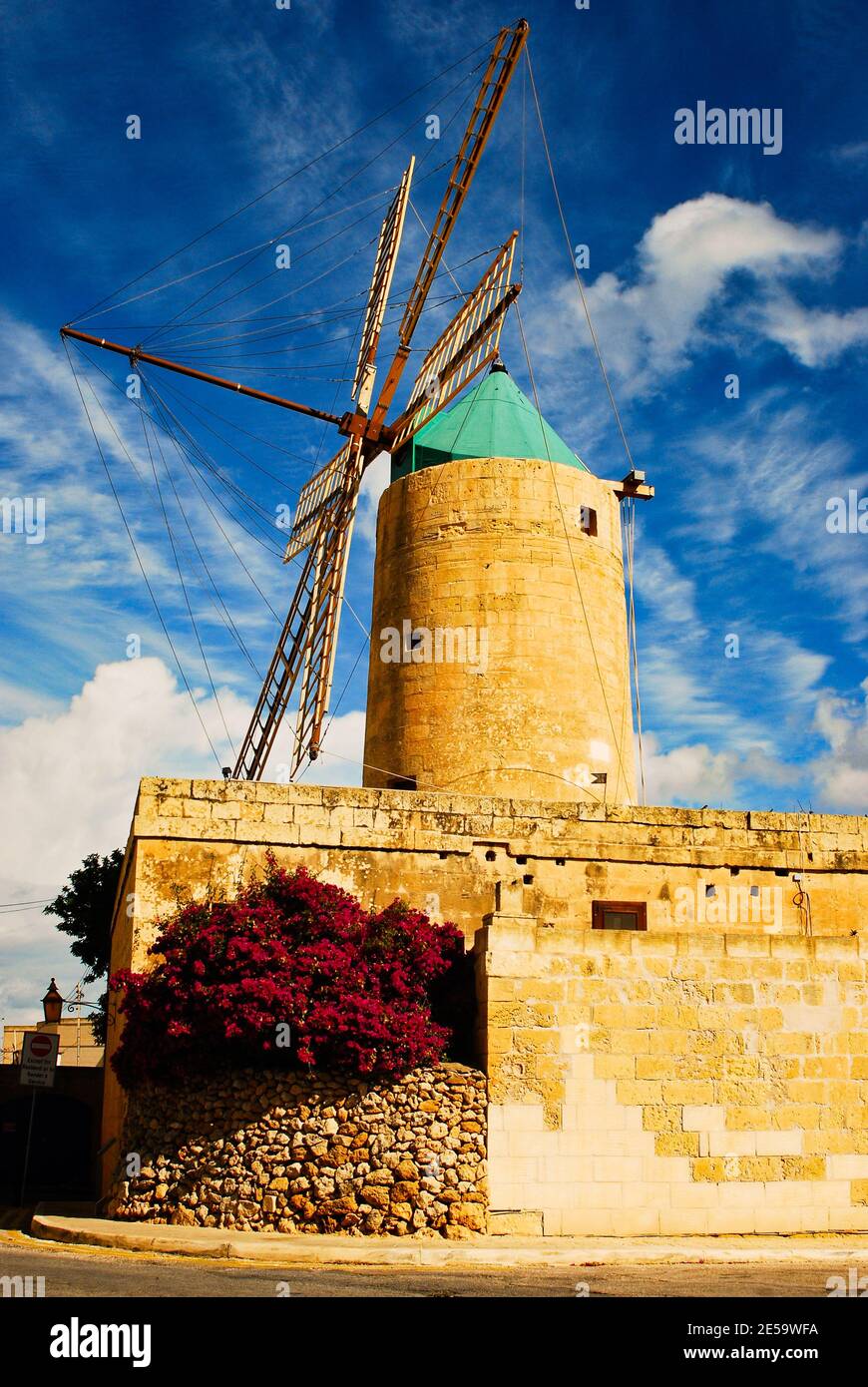 Windmill Ta Kola Xaghra in Gozo Maltese islands made from sandstone ...