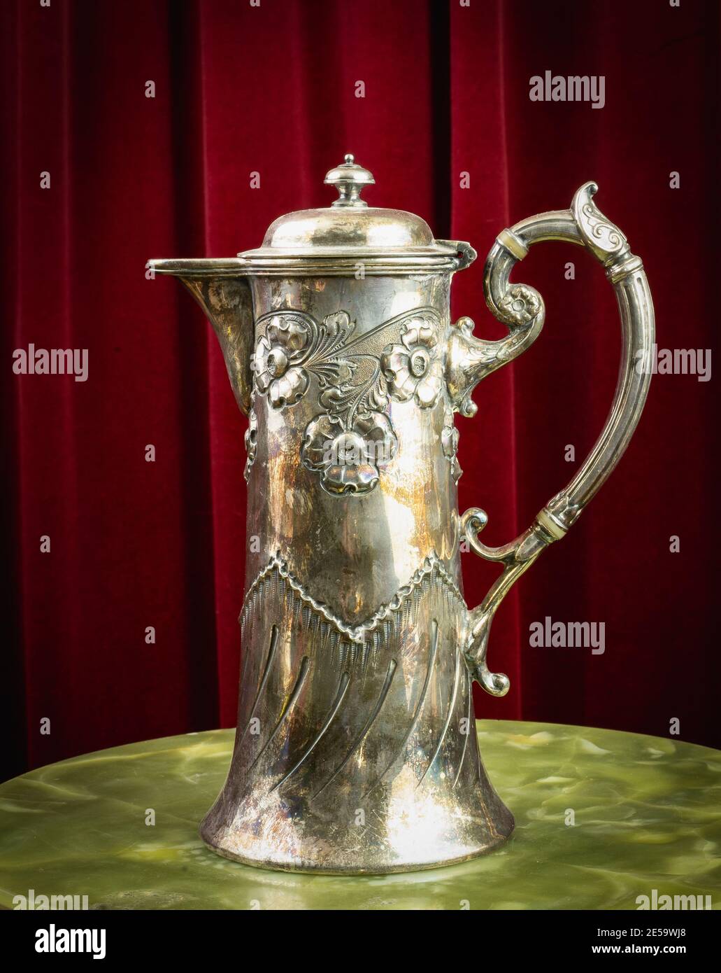 Vintage, shiny metallic teapot. Luxury kettle Stock Photo - Alamy