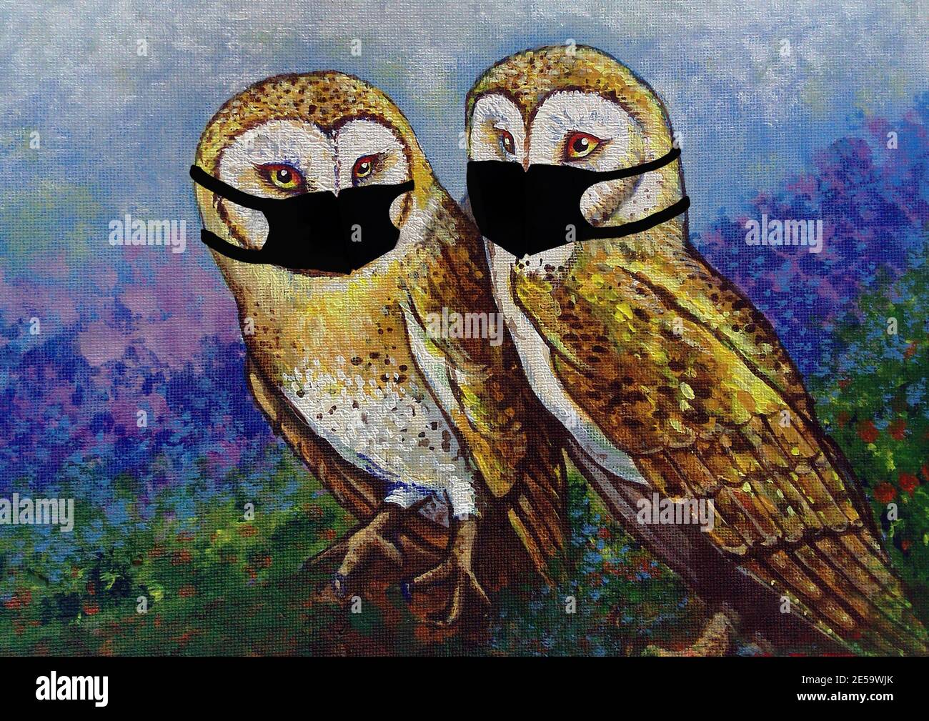 Bright background with cute owls High Resolution Stock Photography and ...