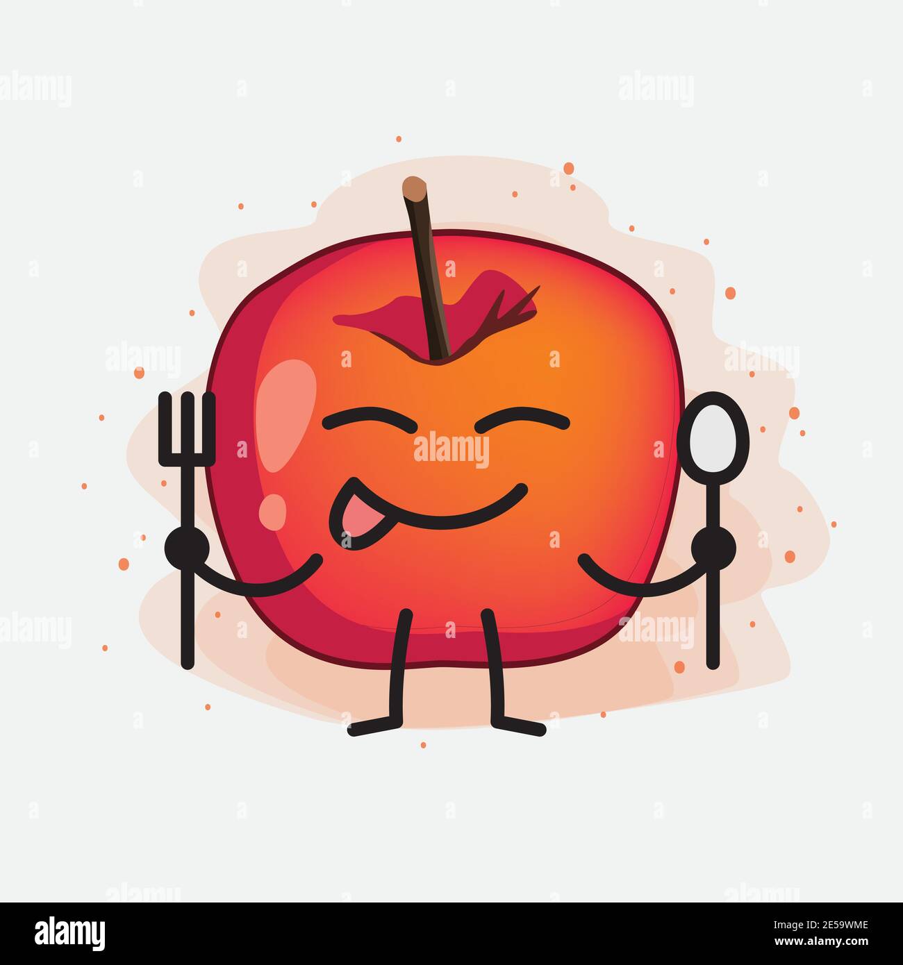An illustration of Cute Crab Apple Vector Character Stock Vector Image ...