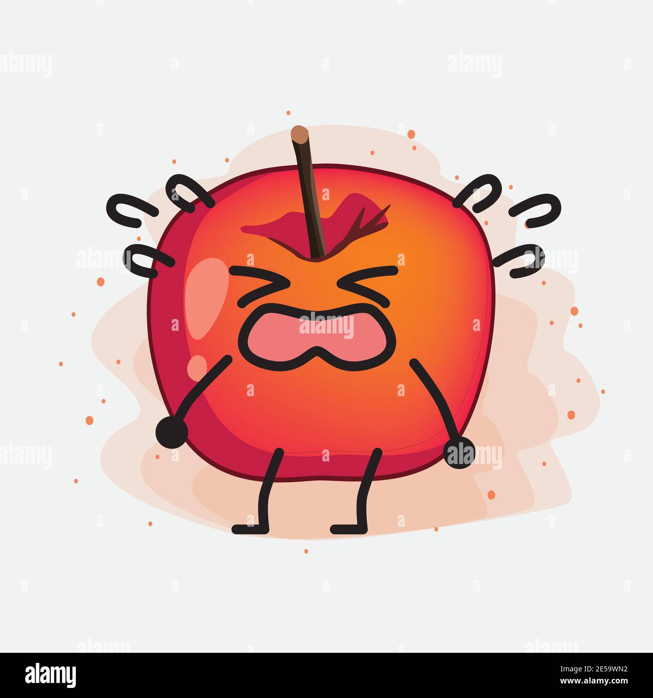 An illustration of Cute Crab Apple Vector Character Stock Vector Image ...