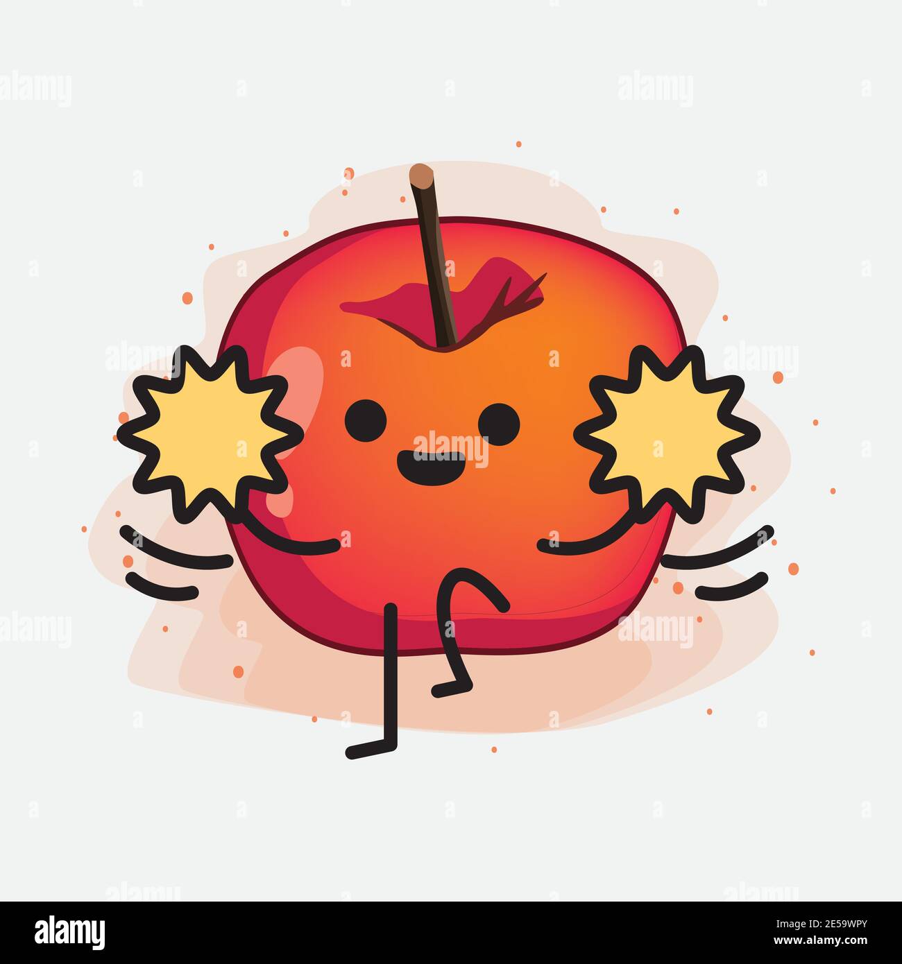 An illustration of Cute Crab Apple Vector Character Stock Vector Image ...
