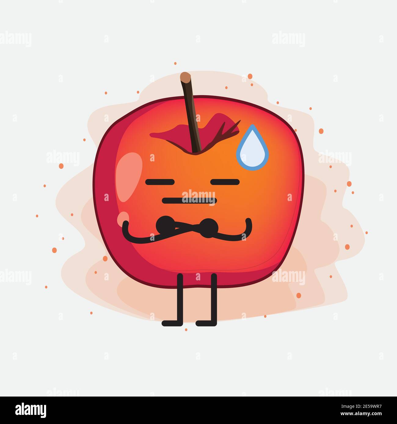 An illustration of Cute Crab Apple Vector Character Stock Vector Image ...