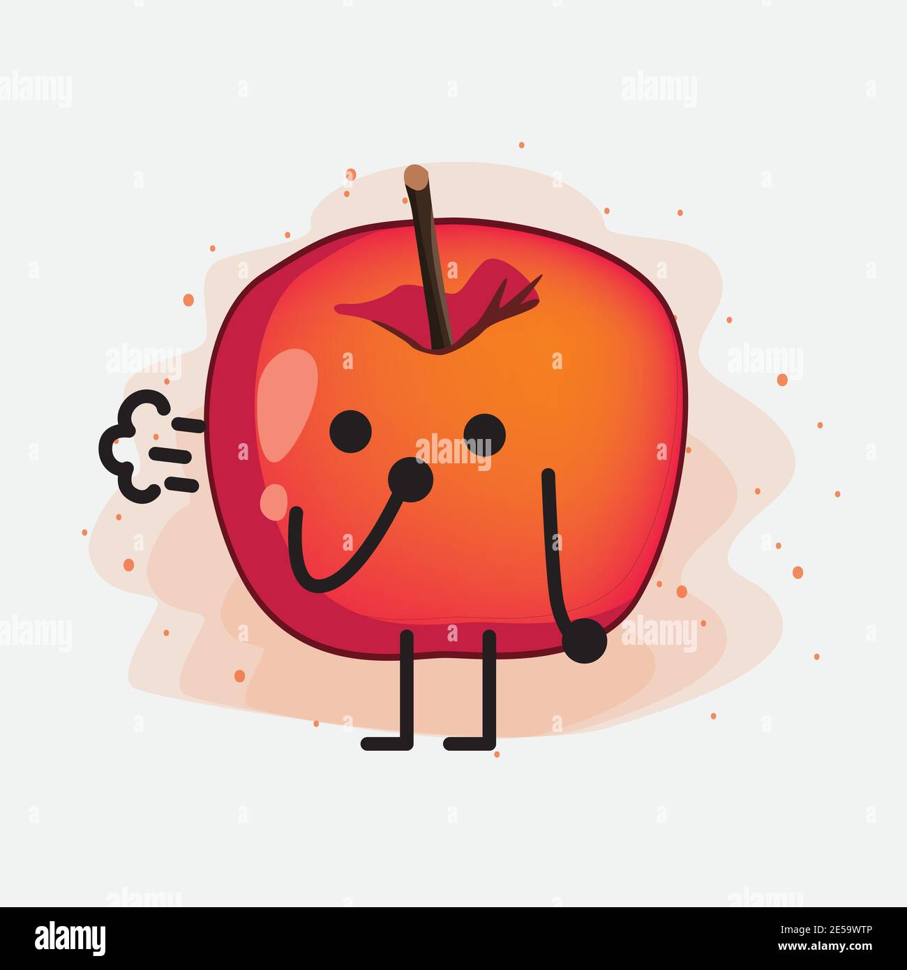 An illustration of Cute Crab Apple Vector Character Stock Vector Image ...