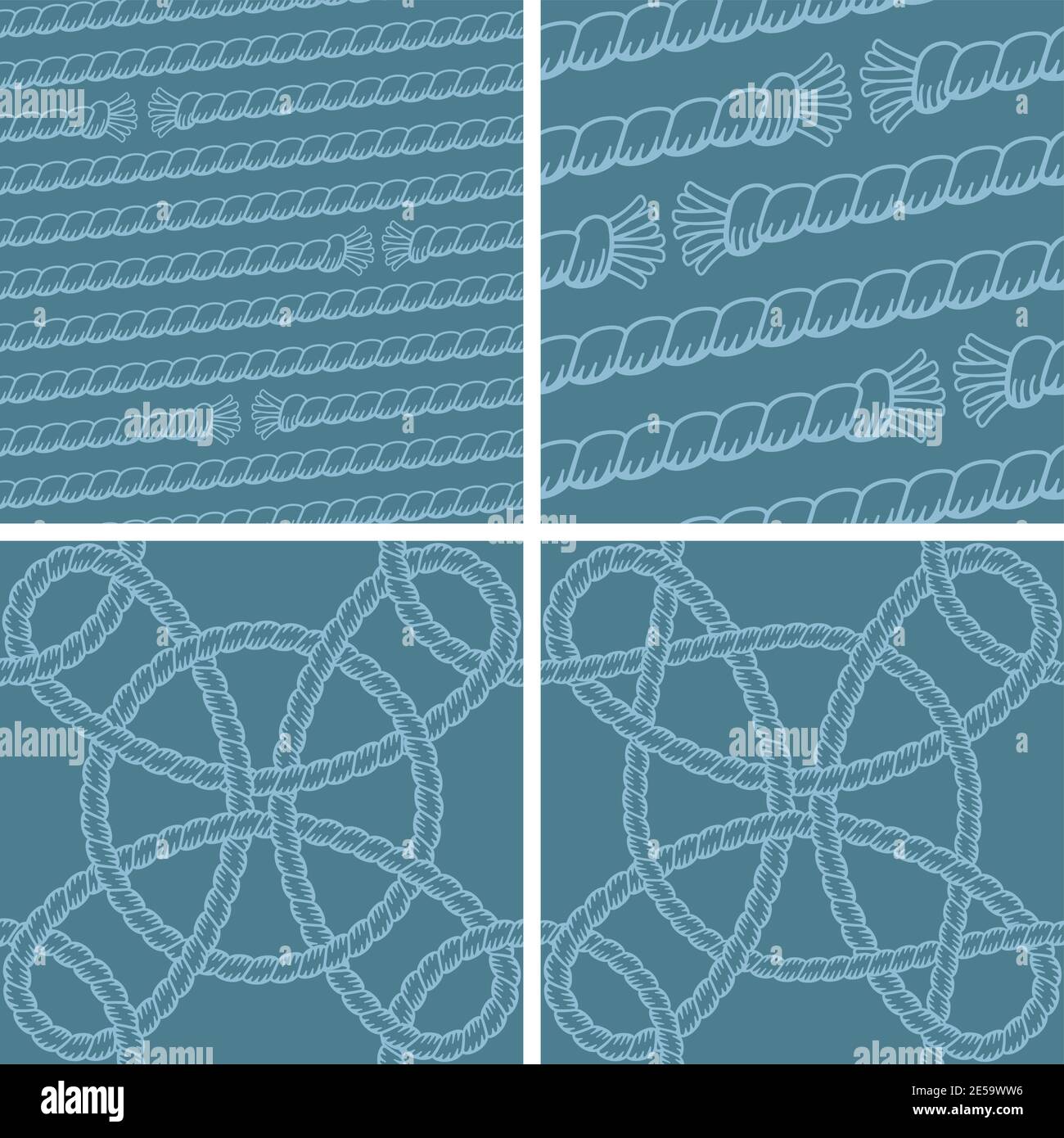 Four different versions of seamless pattern vectors made with nautical ...
