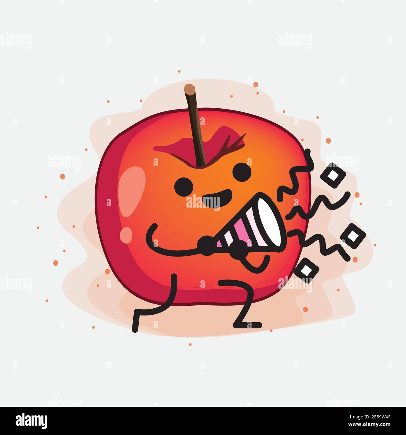 An illustration of Cute Crab Apple Vector Character Stock Vector Image ...