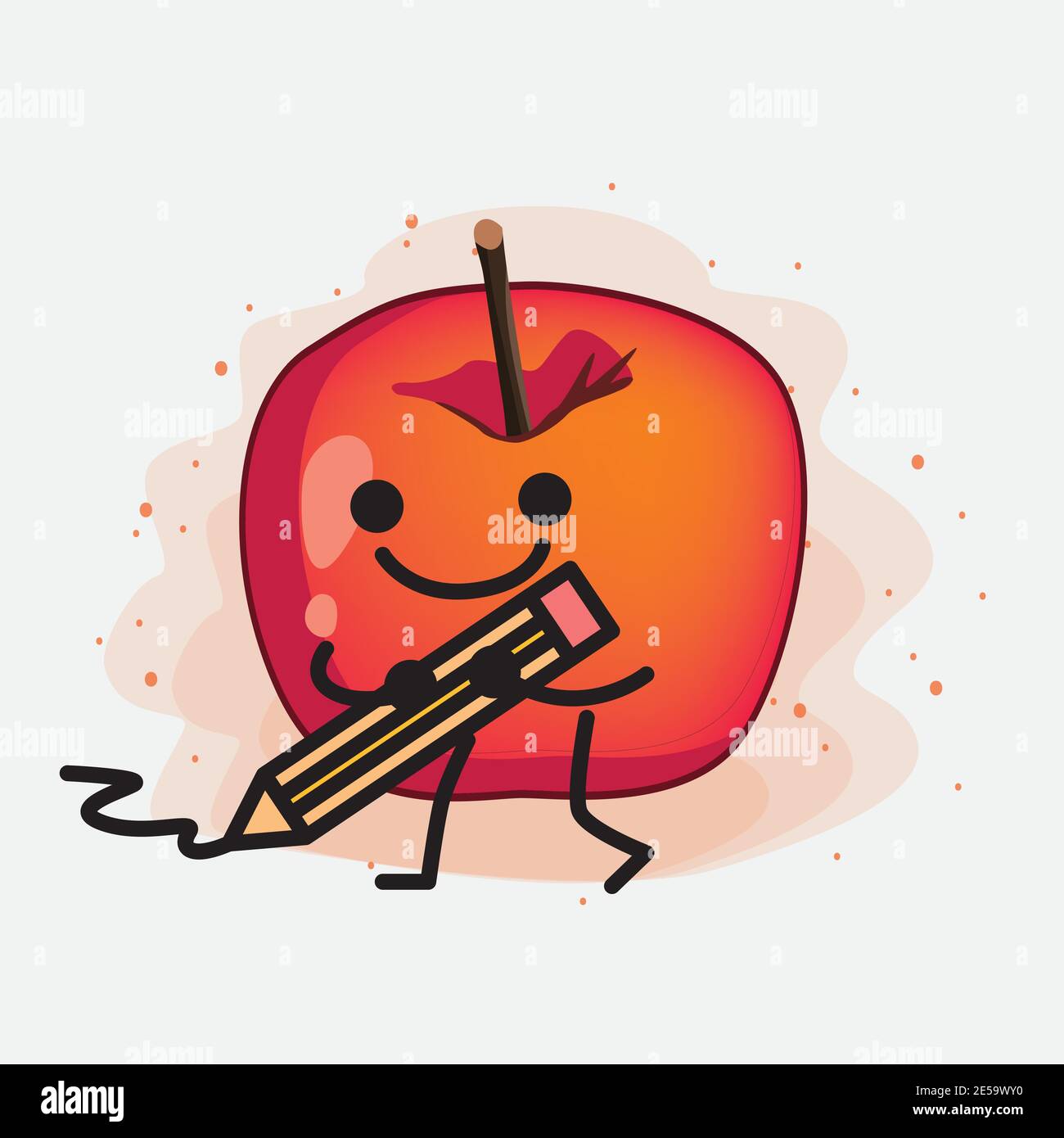 An illustration of Cute Crab Apple Vector Character Stock Vector Image ...