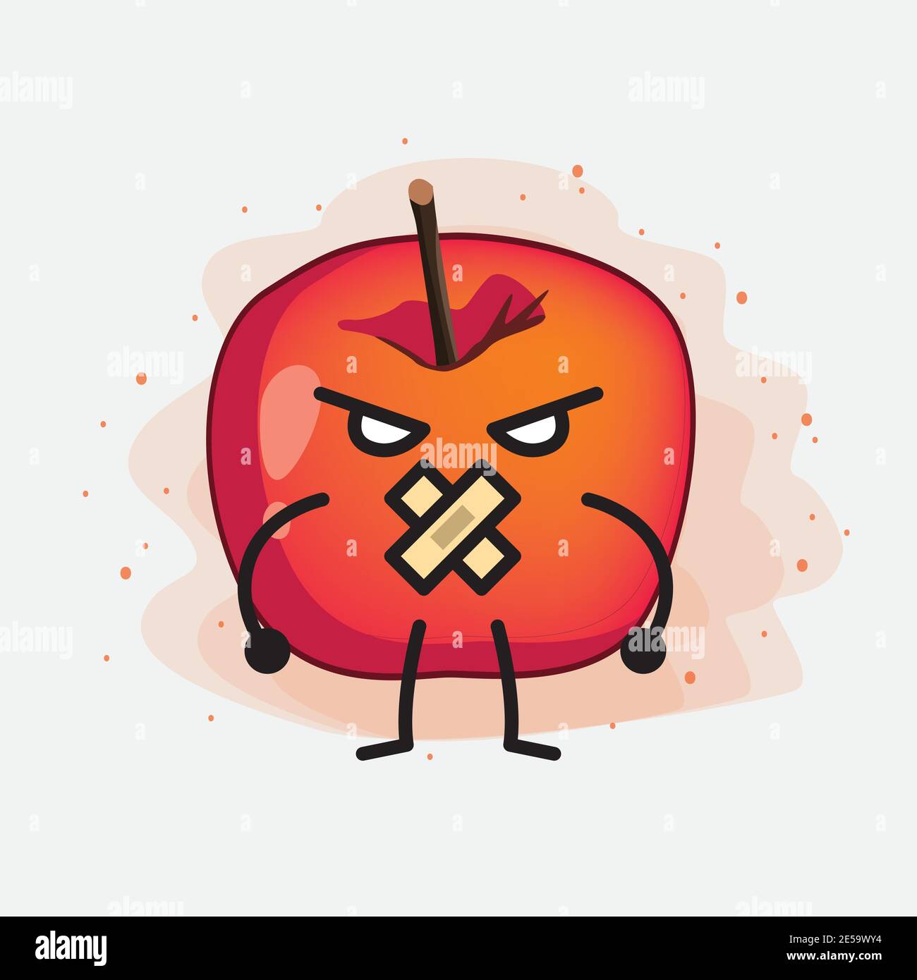 An illustration of Cute Crab Apple Vector Character Stock Vector Image ...