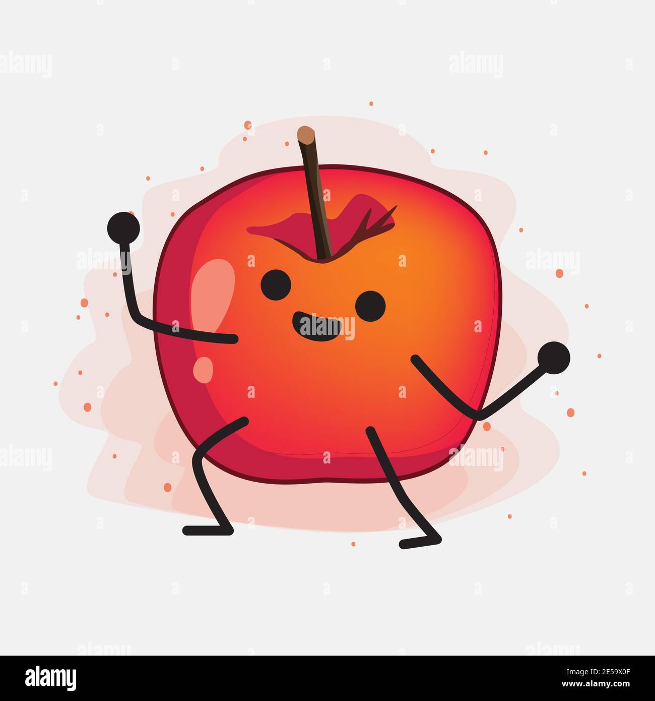 An illustration of Cute Crab Apple Vector Character Stock Vector Image ...