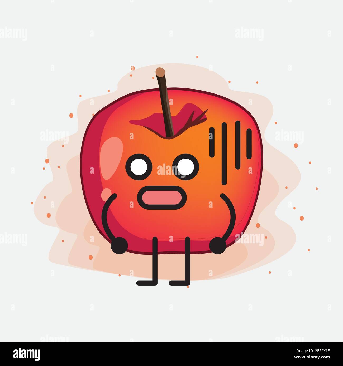 An illustration of Cute Crab Apple Vector Character Stock Vector Image ...