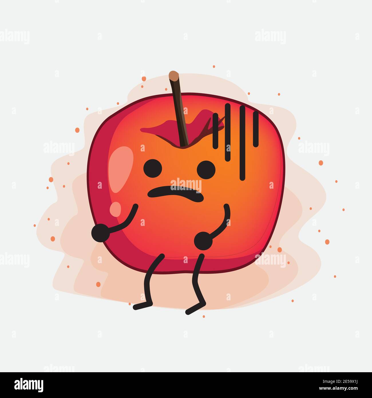 An illustration of Cute Crab Apple Vector Character Stock Vector Image ...