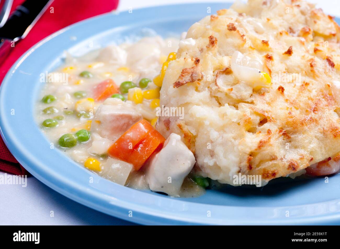 chicken pot pie with mashed potatoes Stock Photo - Alamy