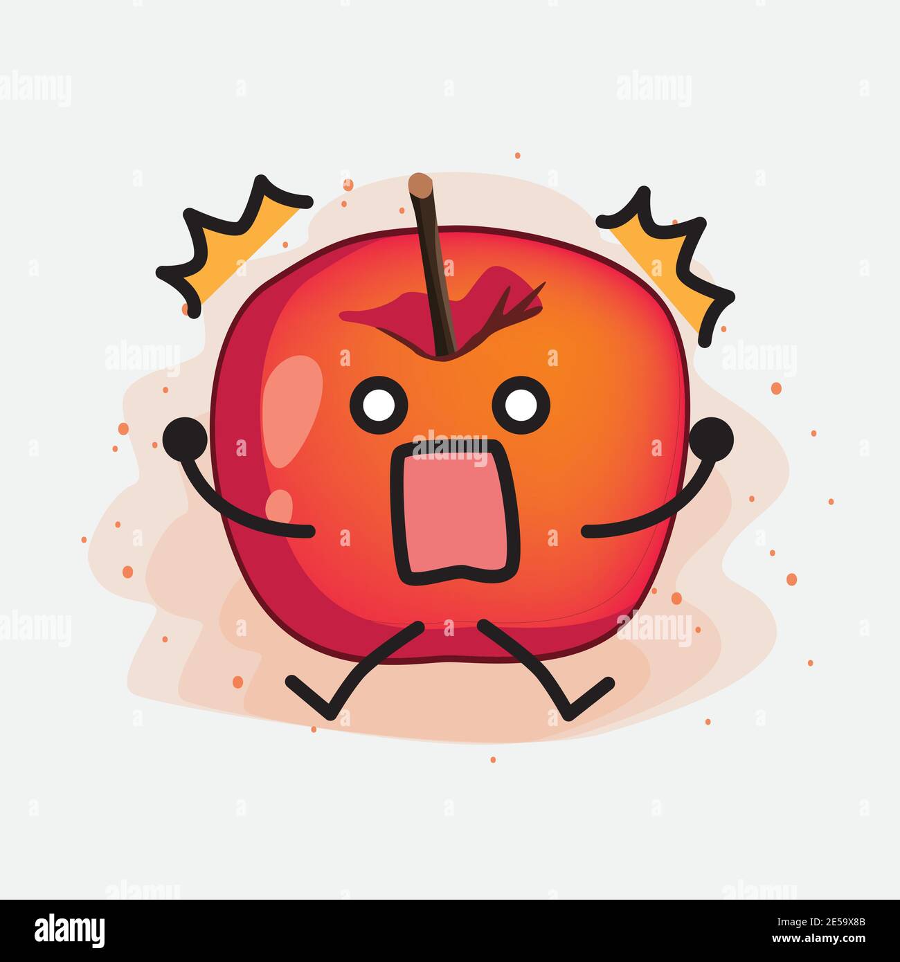 An illustration of Cute Crab Apple Vector Character Stock Vector Image ...