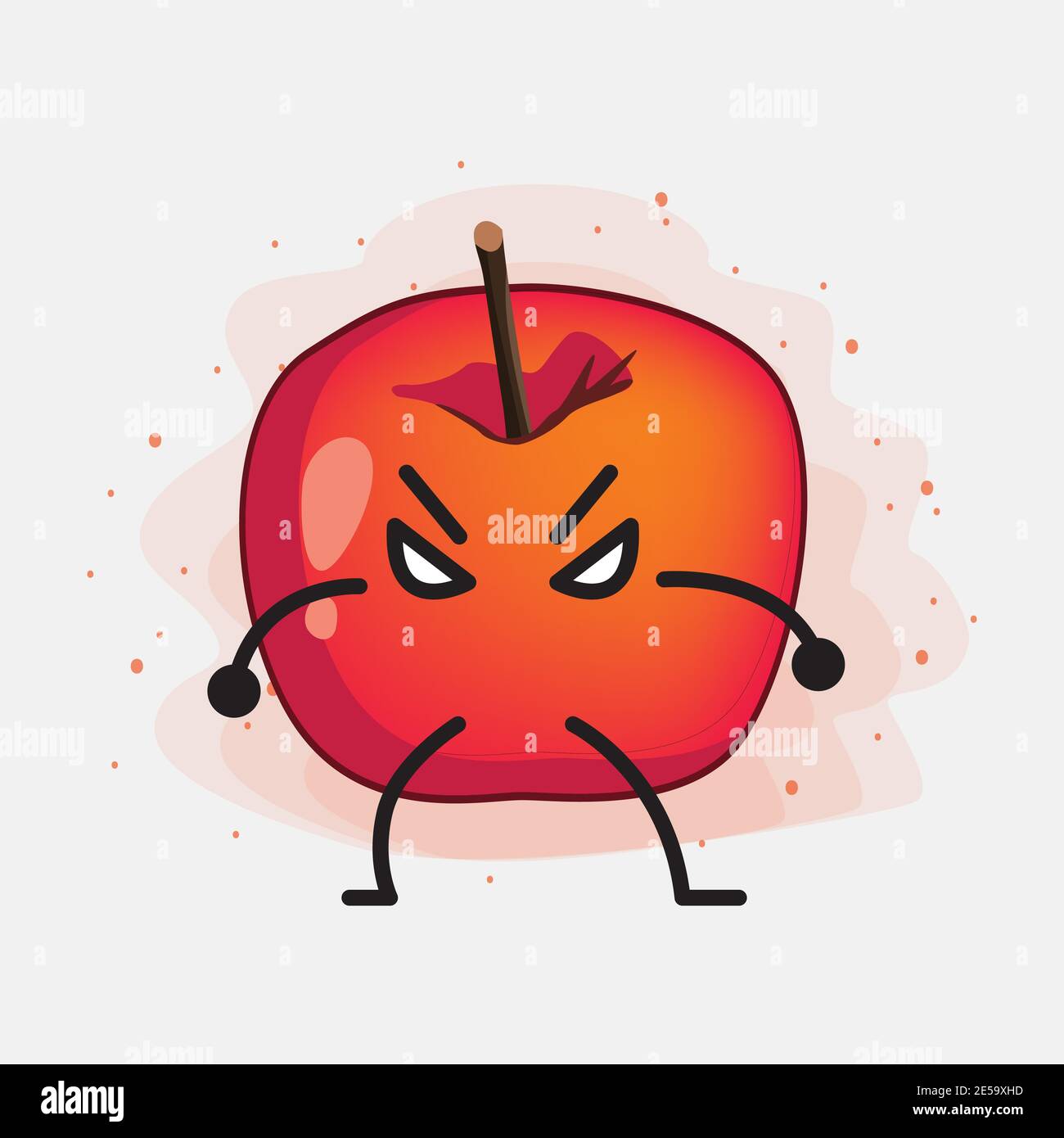 An illustration of Cute Crab Apple Vector Character Stock Vector Image ...