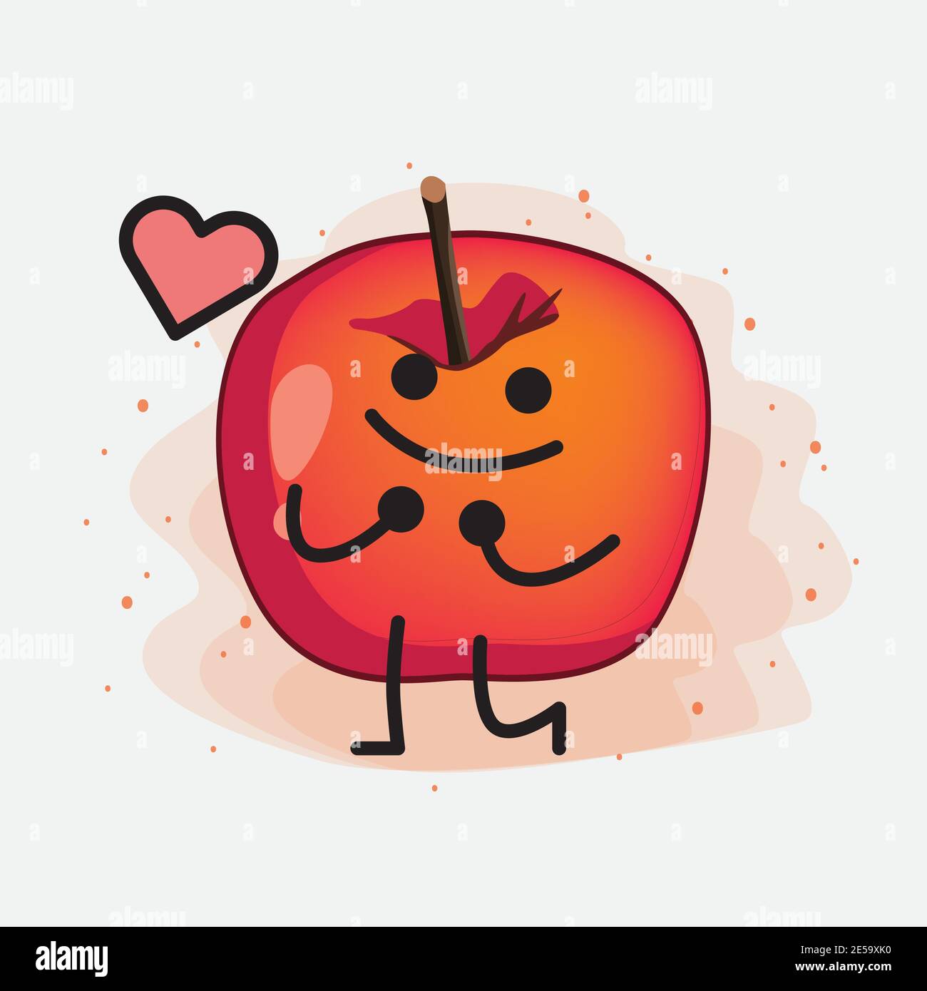 An illustration of Cute Crab Apple Vector Character Stock Vector Image ...