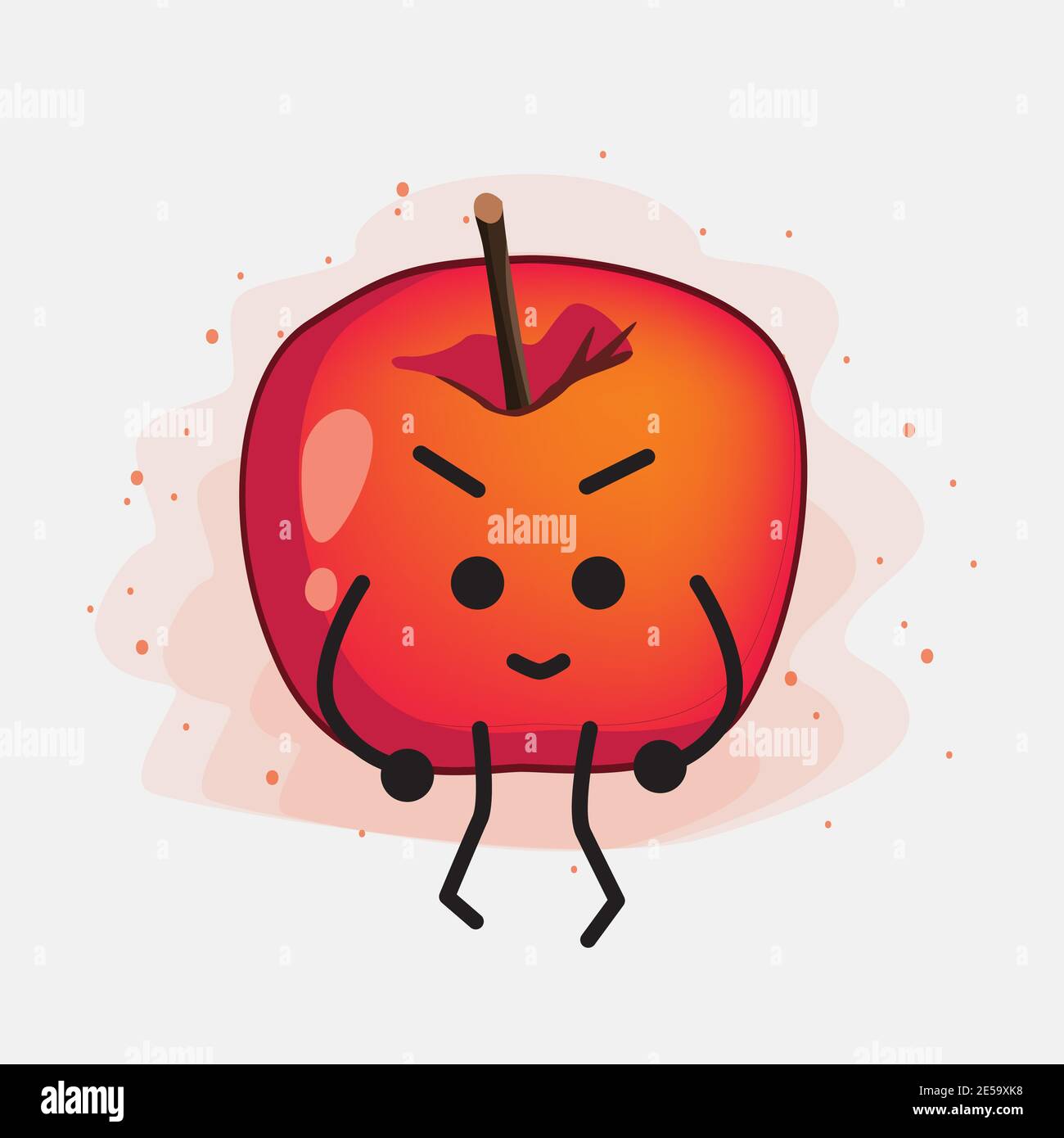 An illustration of Cute Crab Apple Vector Character Stock Vector Image ...