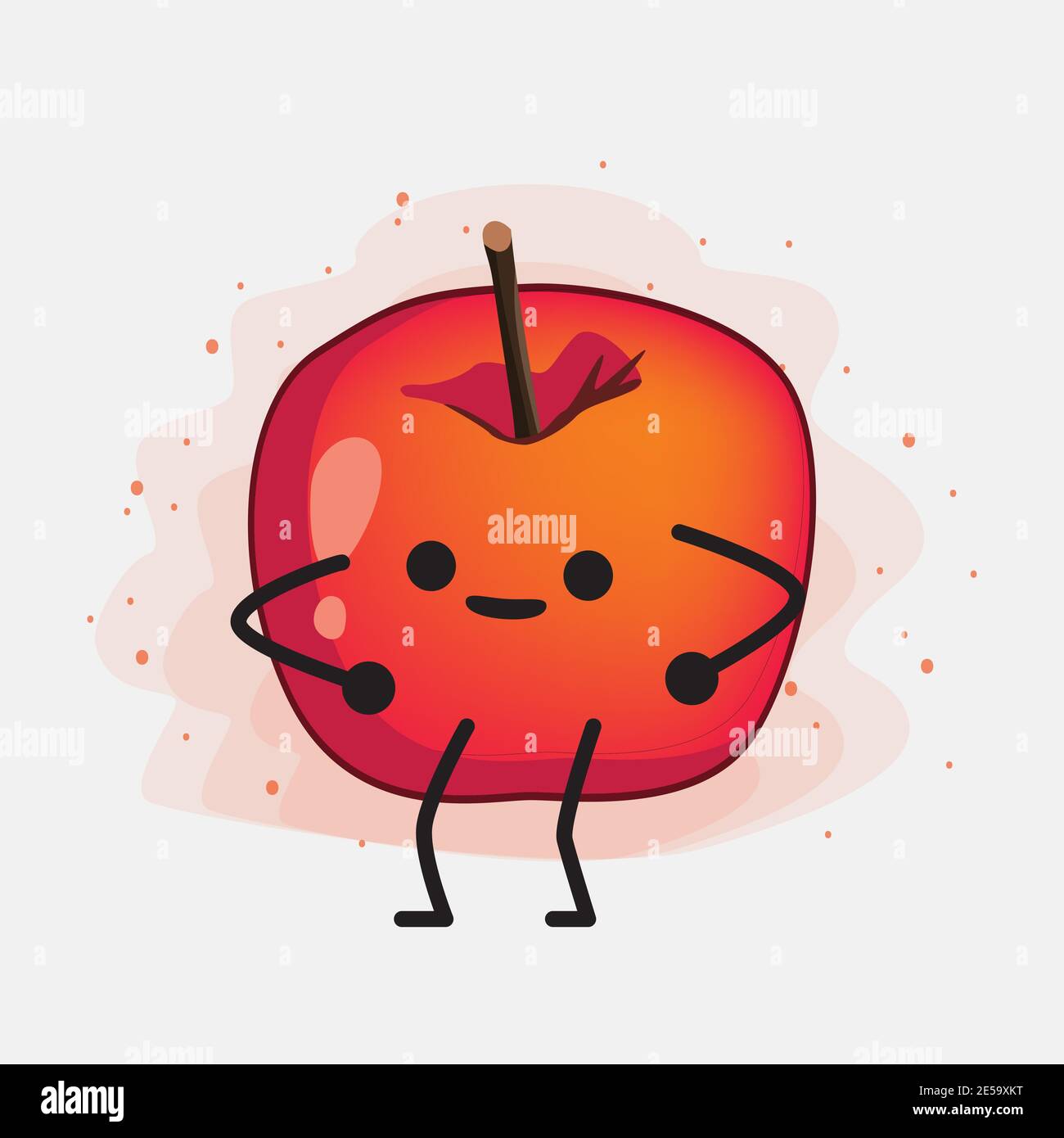 An illustration of Cute Crab Apple Vector Character Stock Vector Image ...