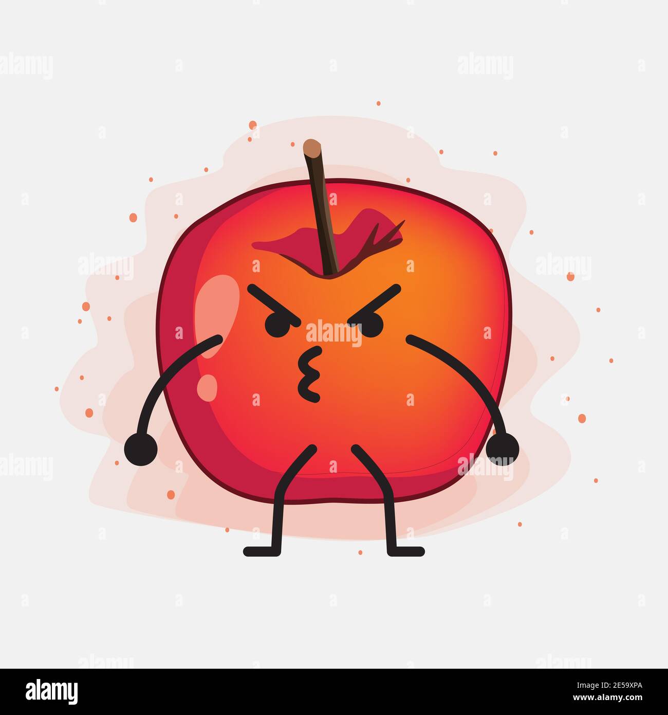 An illustration of Cute Crab Apple Vector Character Stock Vector Image ...
