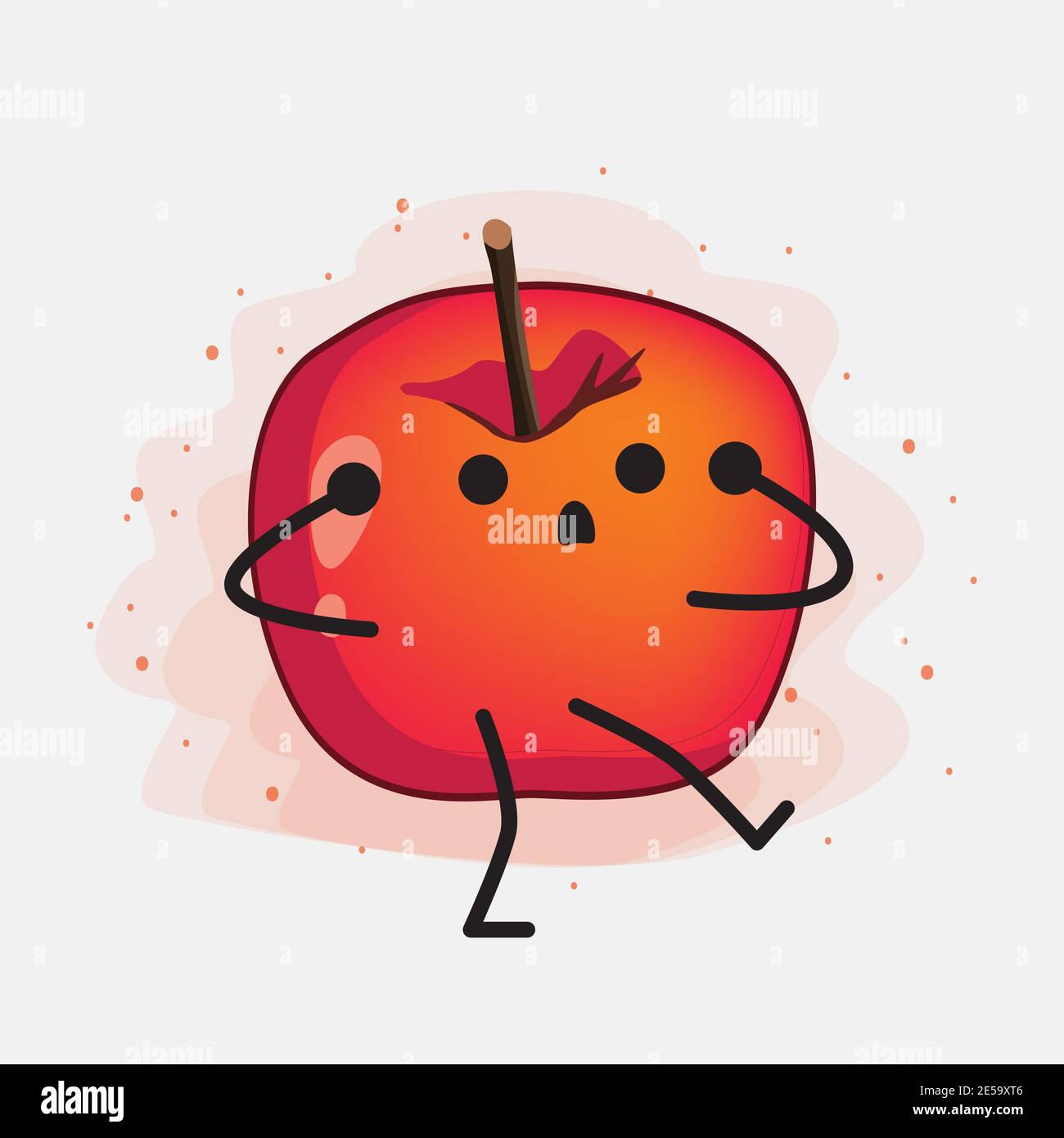 An illustration of Cute Crab Apple Vector Character Stock Vector Image ...