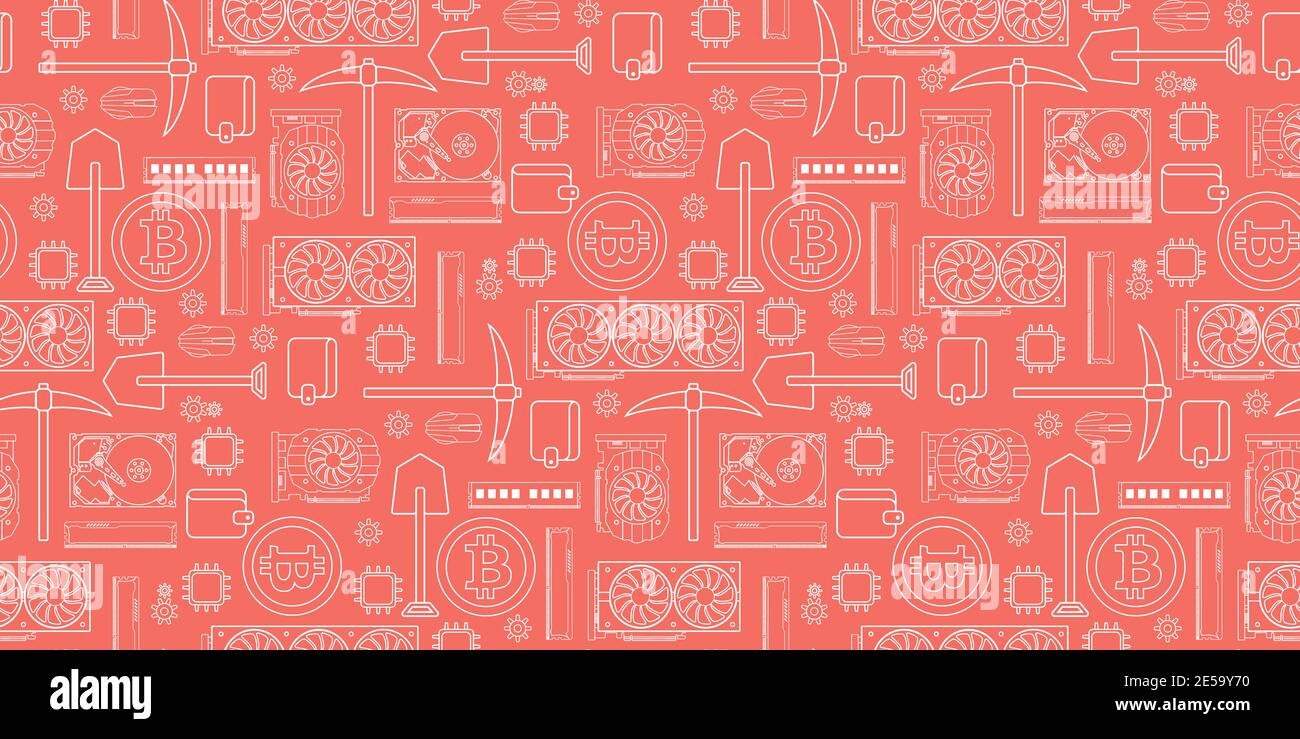 Gadgets and devices pattern collection Set of computer hardware ...