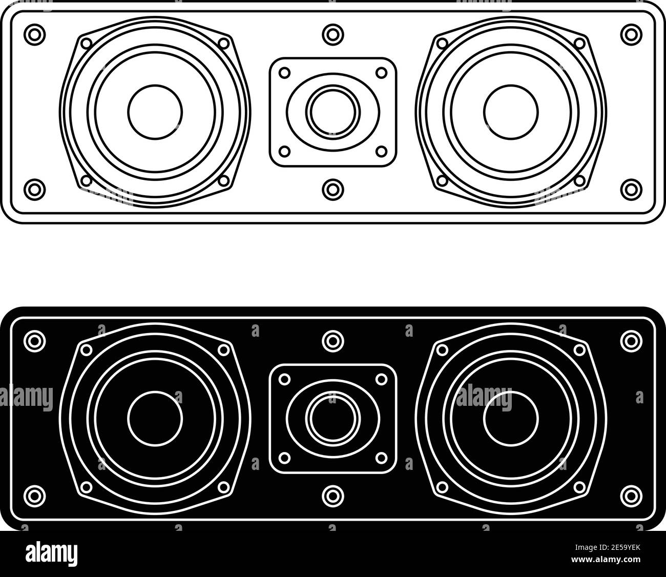 Center channel speaker. Home audio. Vector illustration Stock Vector ...