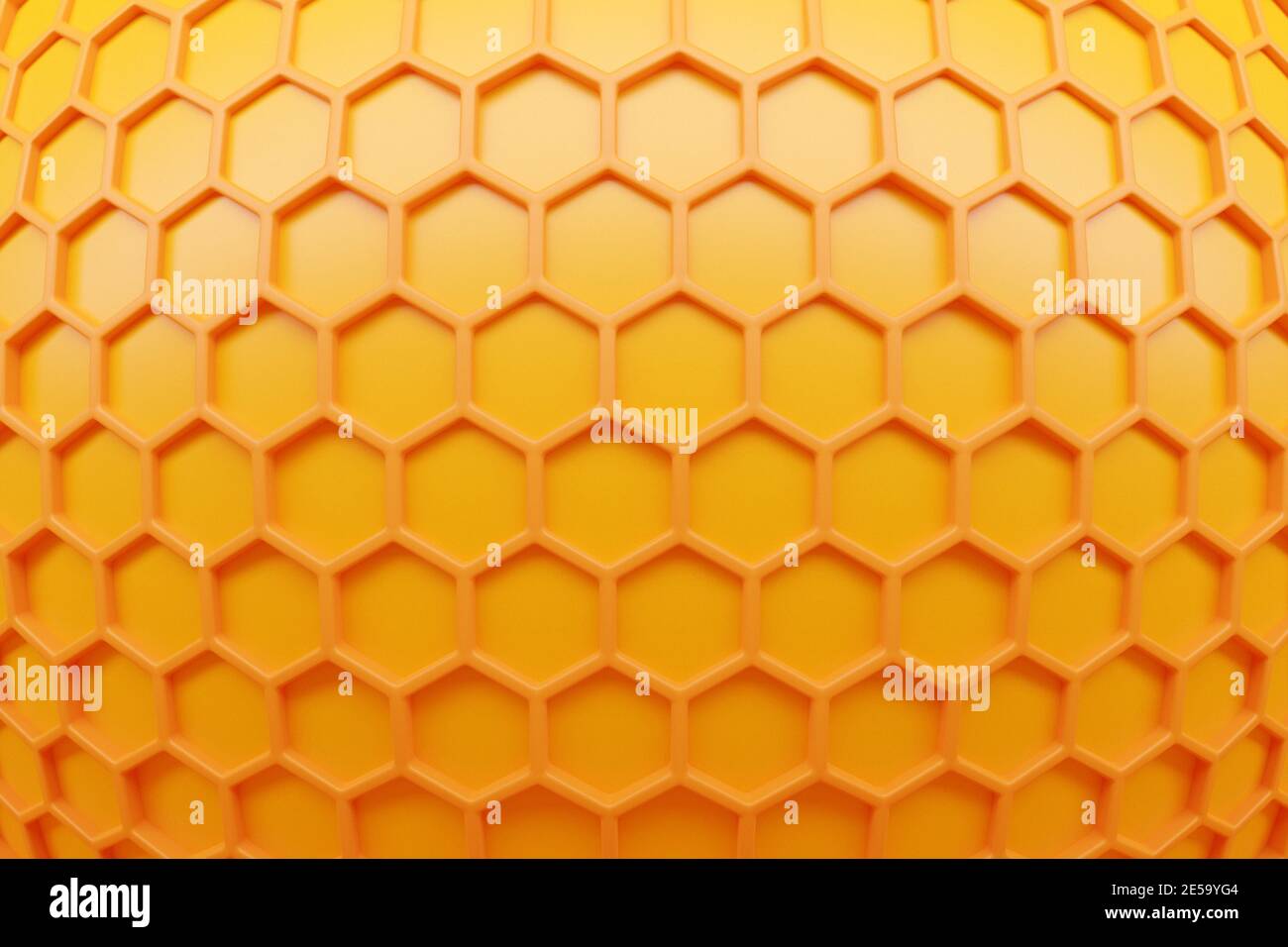 3d illustration of a yellow honeycomb monochrome honeycomb for honey ...