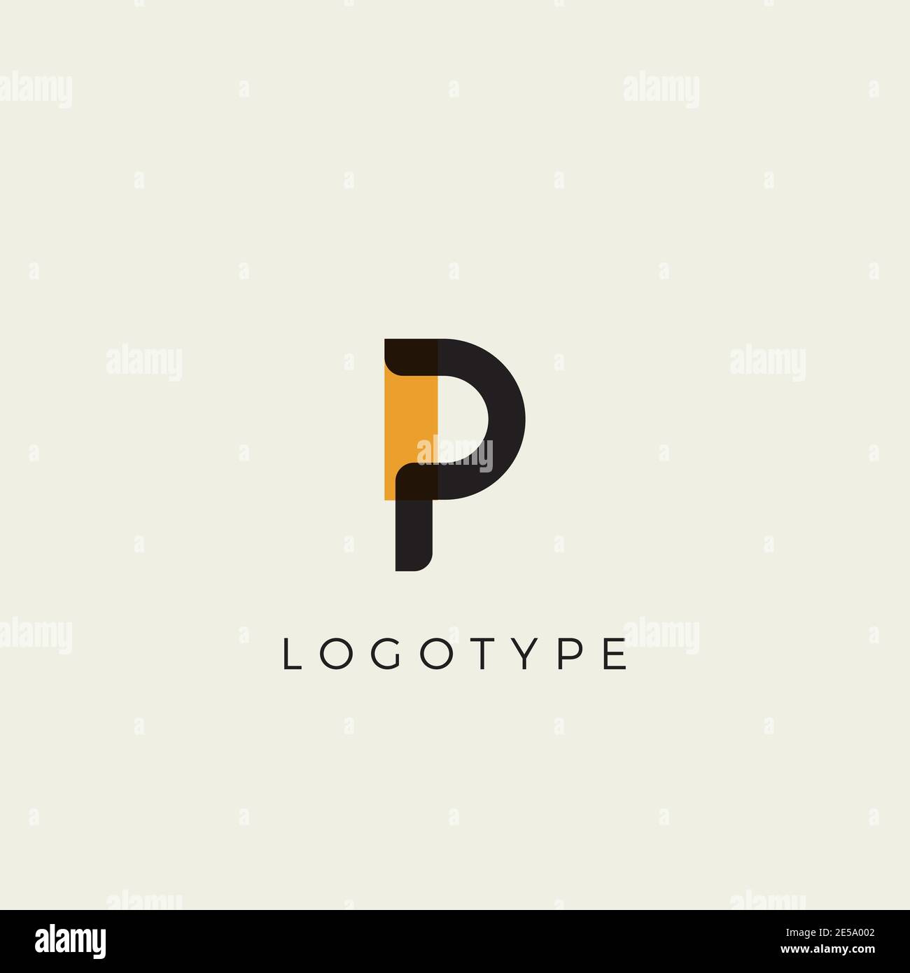 Creative letter P for logo and monogram. Minimal artistic style letter ...