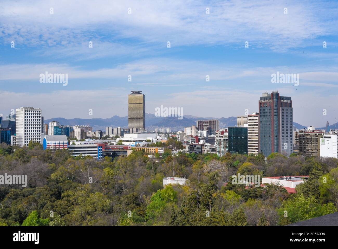 MEXICO CITY, MEXICO - May 07, 2020: View of Mexico city tall building ...