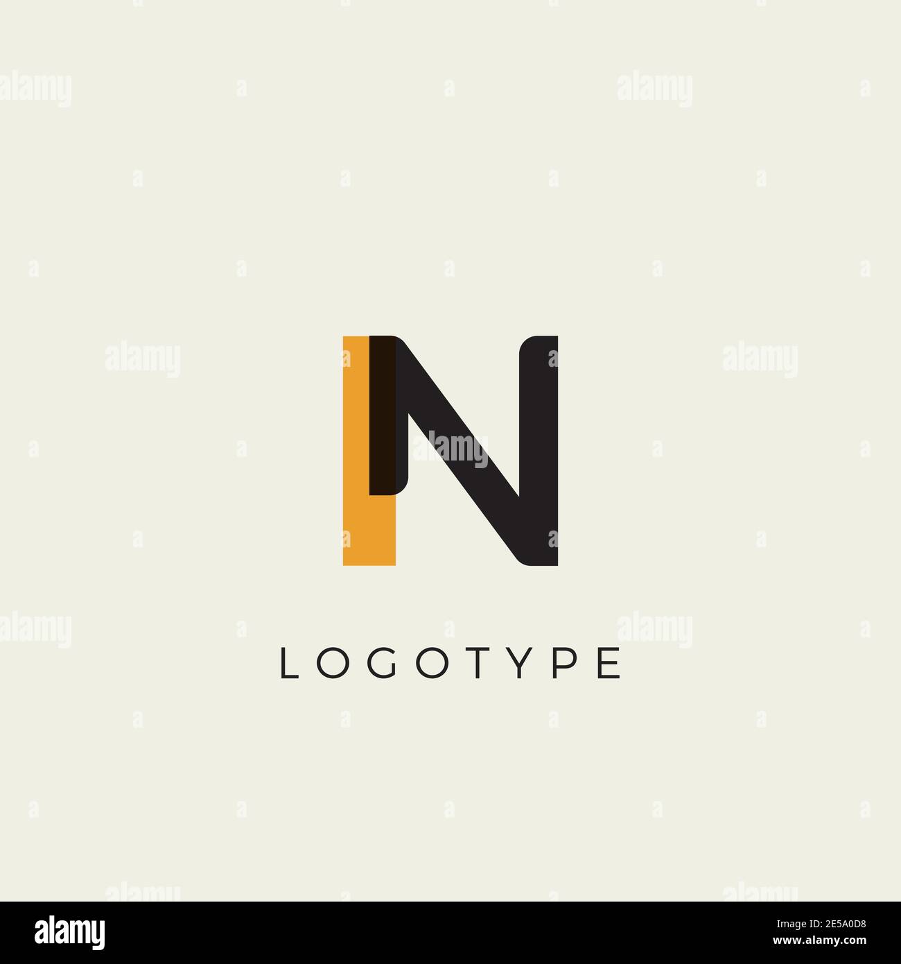 Creative letter N for logo and monogram. Minimal artistic style letter ...
