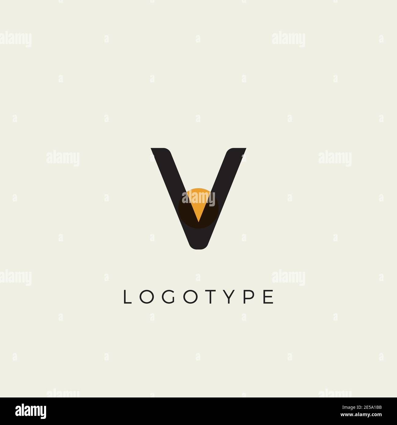 Creative letter V for logo and monogram. Minimal artistic style letter ...