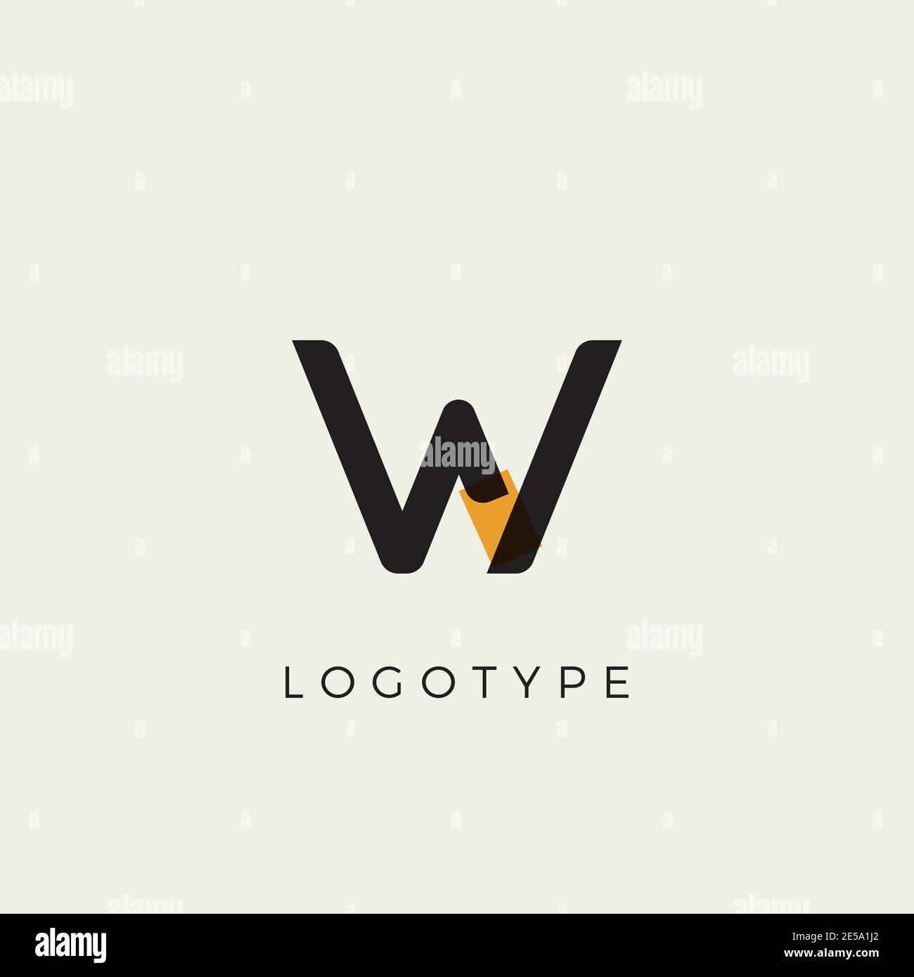 Creative letter W for logo and monogram. Minimal artistic style letter ...