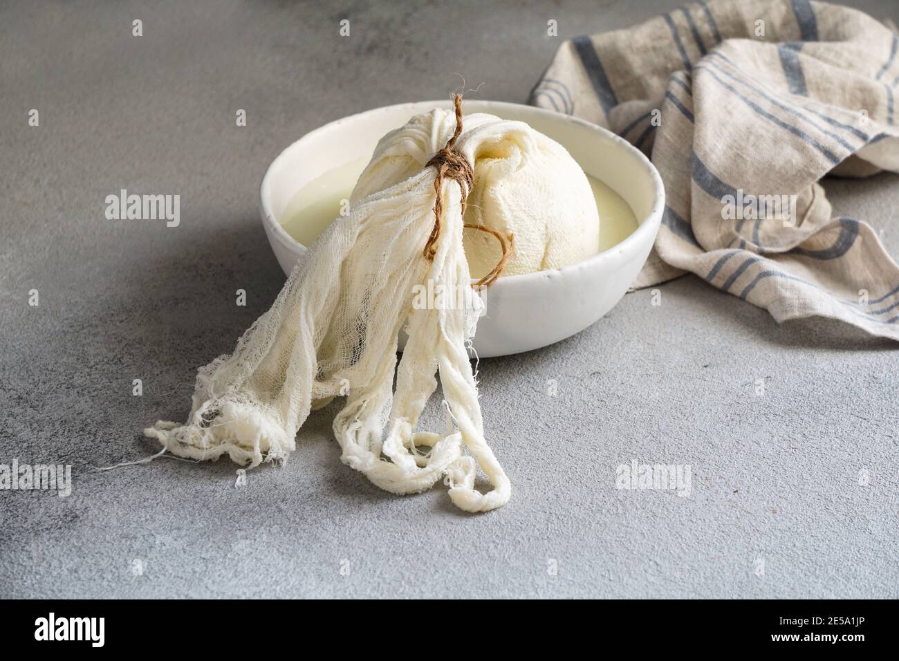 cottage cheese homemade preparation, traditional process of tvorog ...