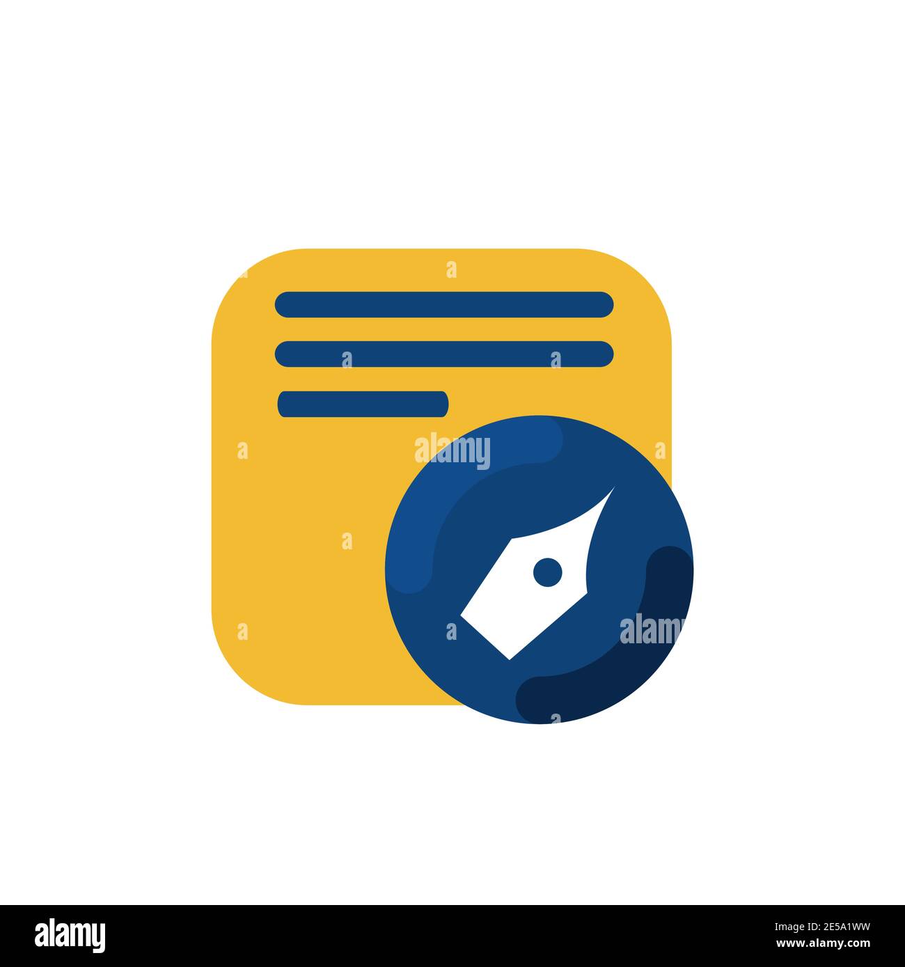 simple memo and pen button application icon and logo vector Stock ...