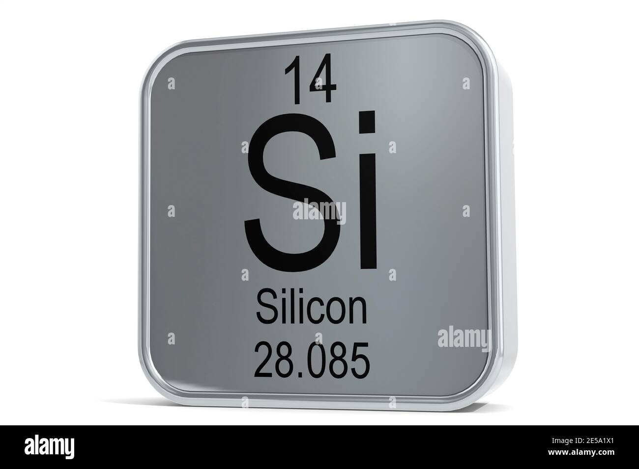 Silicon element symbol on metal block, 3D rendering Stock Photo - Alamy