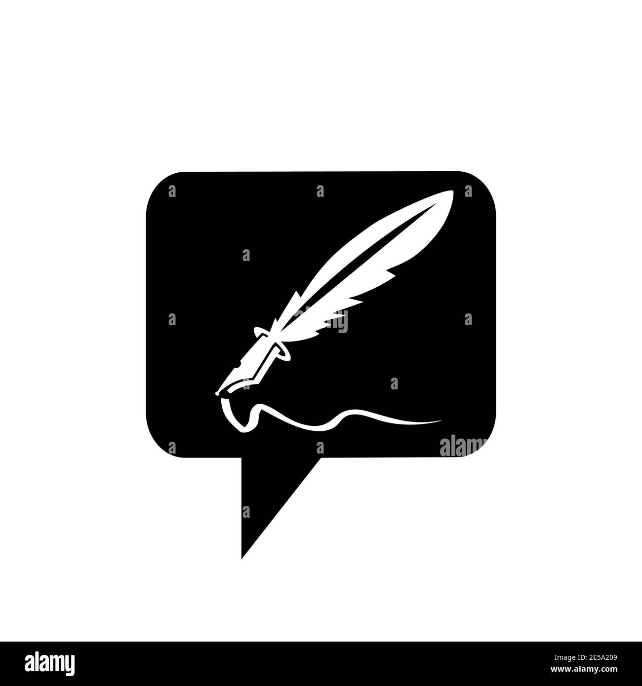 simple feather ink pen application icon and vector logo Stock Vector ...