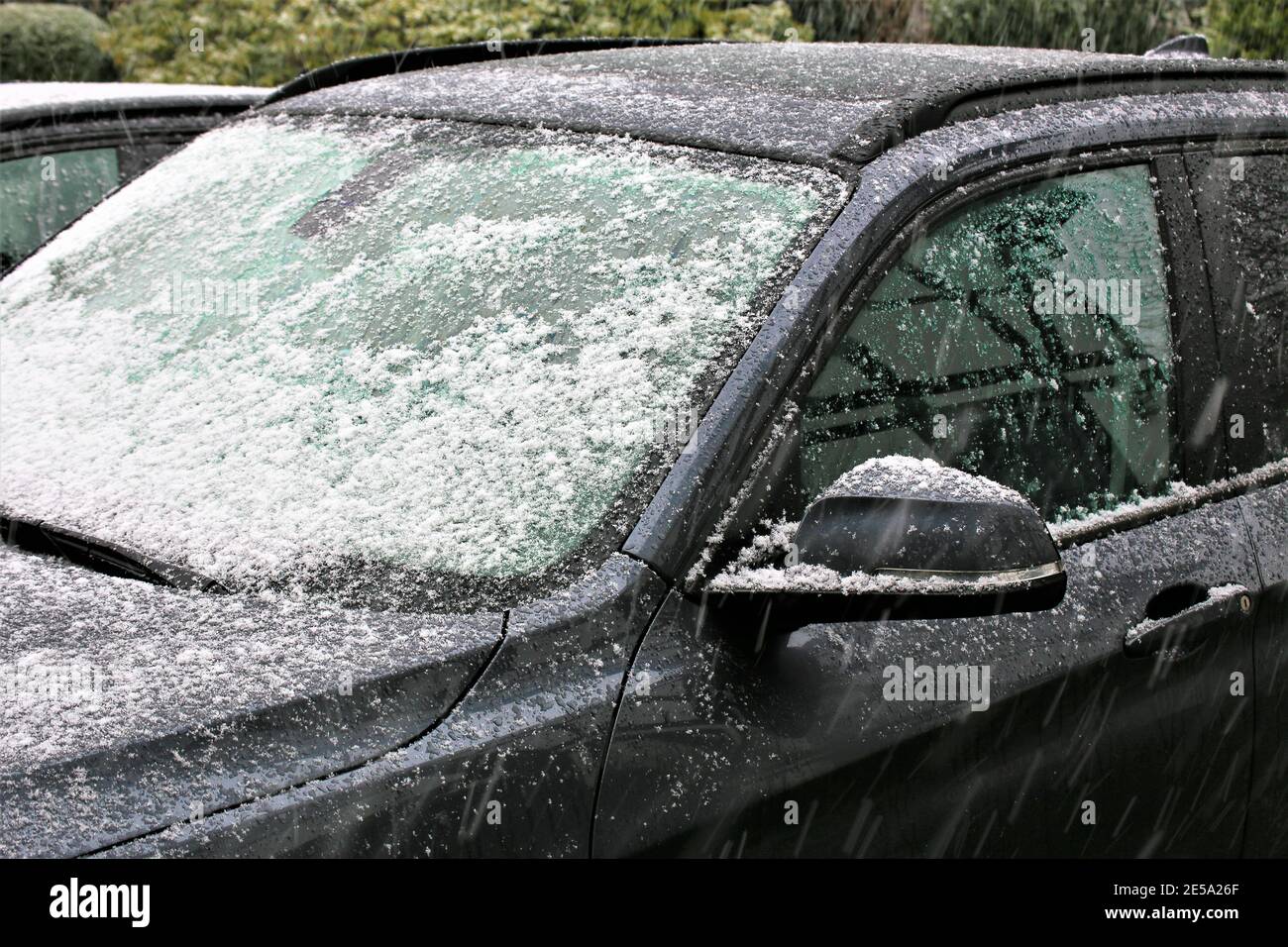 snow on the car Stock Photo - Alamy