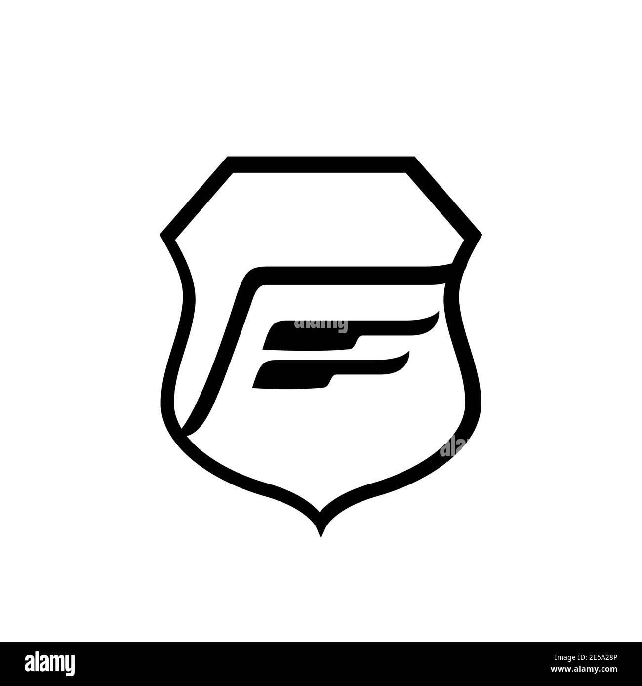 F wing initials guardians company vector logo and icon Stock Vector ...