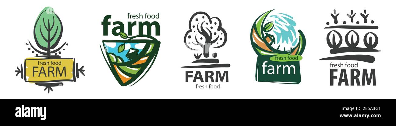 Vector set of logos for agriculture and farms Stock Vector Image & Art ...