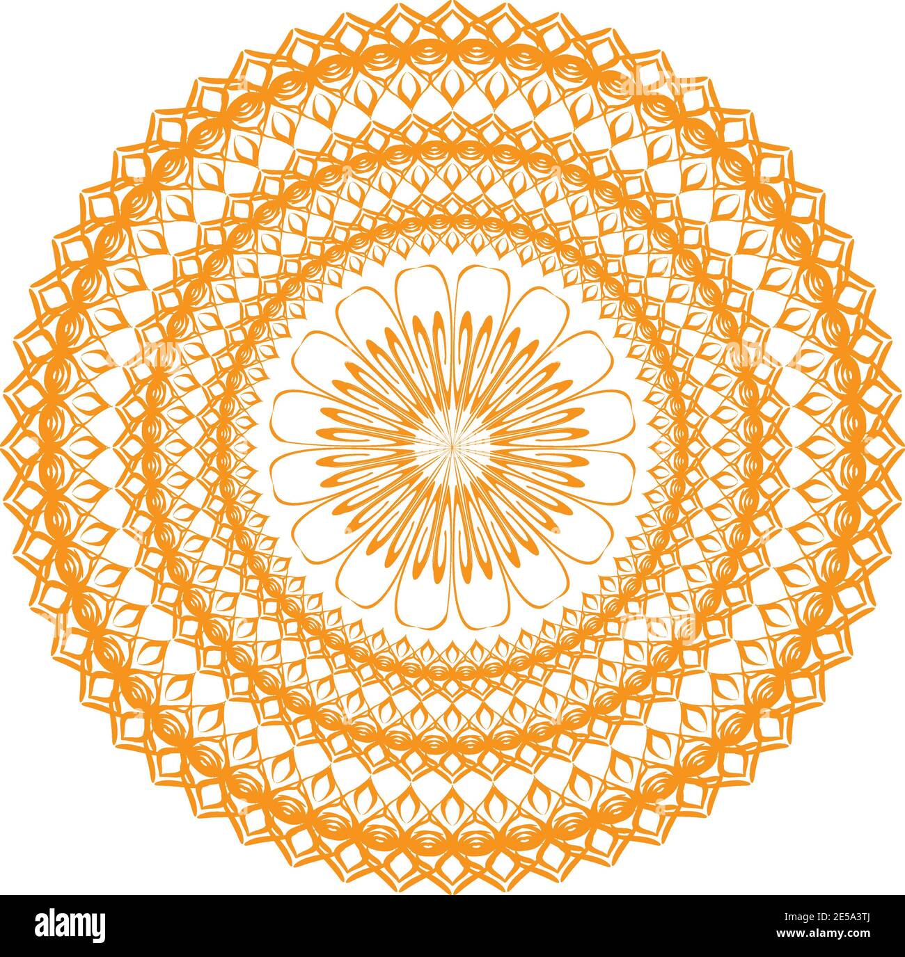 Mandala in shades of orange isolated on a white background Stock Photo ...