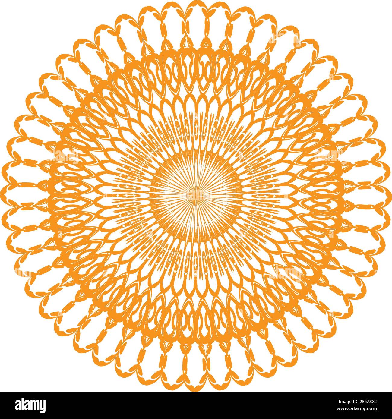 Mandala in shades of orange isolated on a white background Stock Photo ...