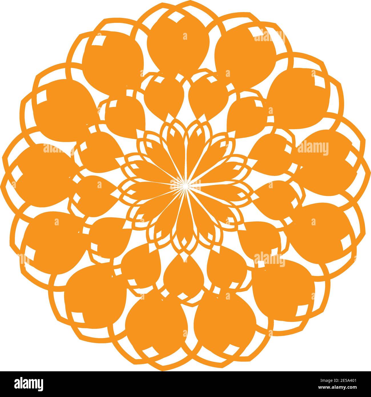 Orange mandala isolated on a white background Stock Photo - Alamy