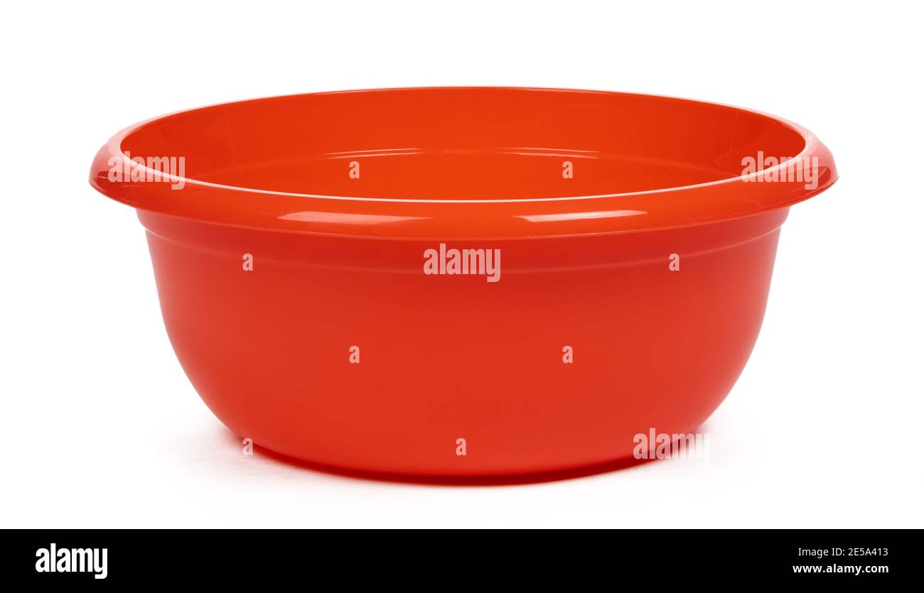 Plastic empty basin isolated on white background Stock Photo - Alamy