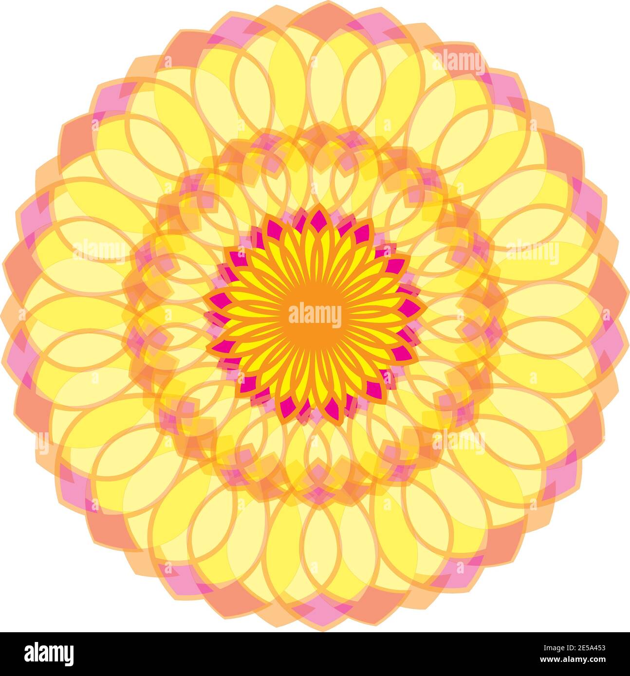 Yellow mandala isolated on a white background Stock Photo - Alamy